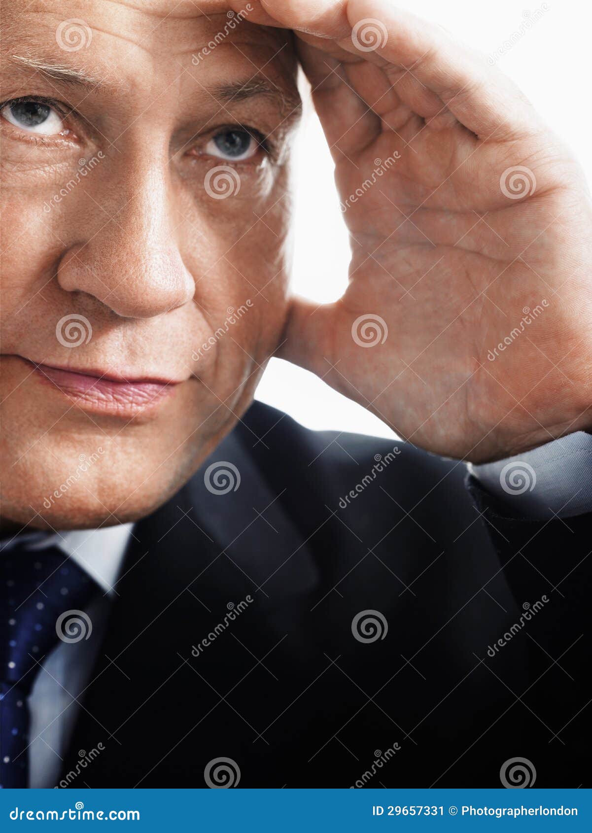 Tensed Senior Business Man stock image. Image of looking - 29657331
