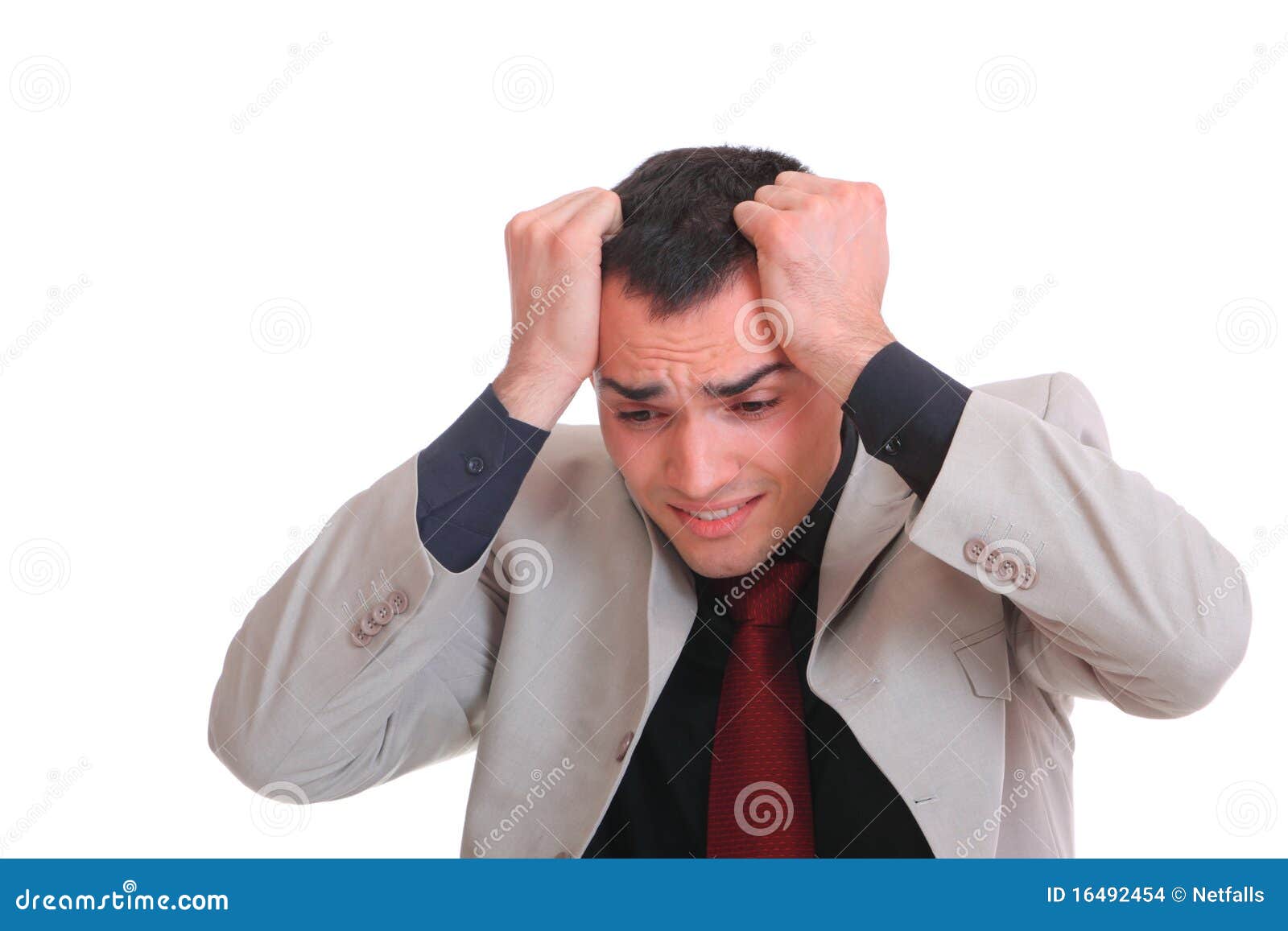 Tensed young business man stock photo. Image of formal - 16492454