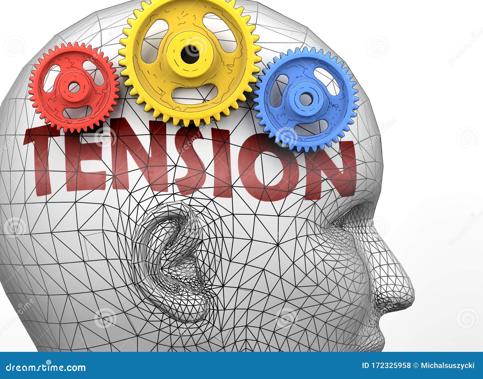 Tension and Human Mind - Pictured As Word Tension Inside a Head To ...