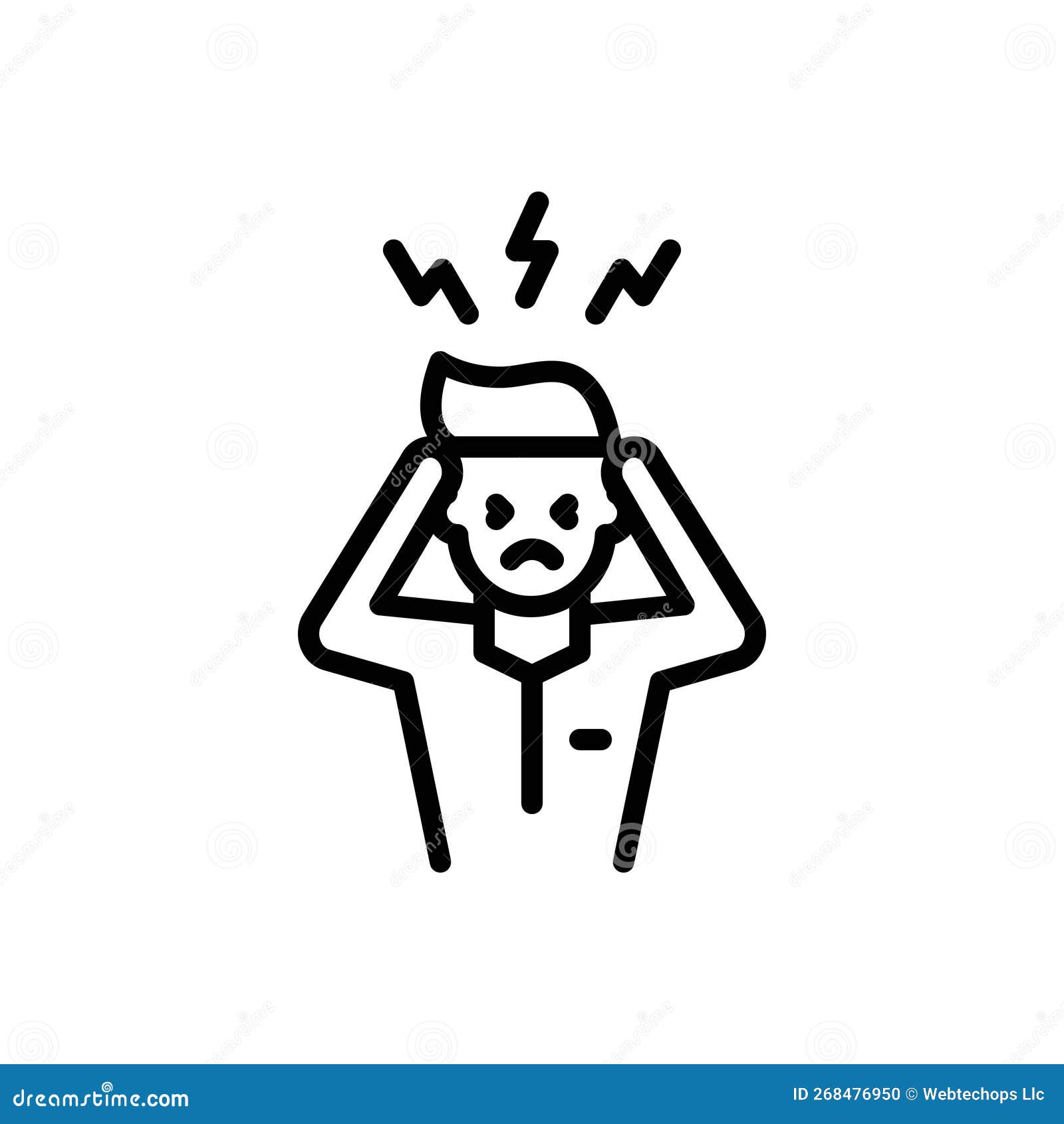 Black Line Icon for Tension, Stress and Anger Stock Vector ...