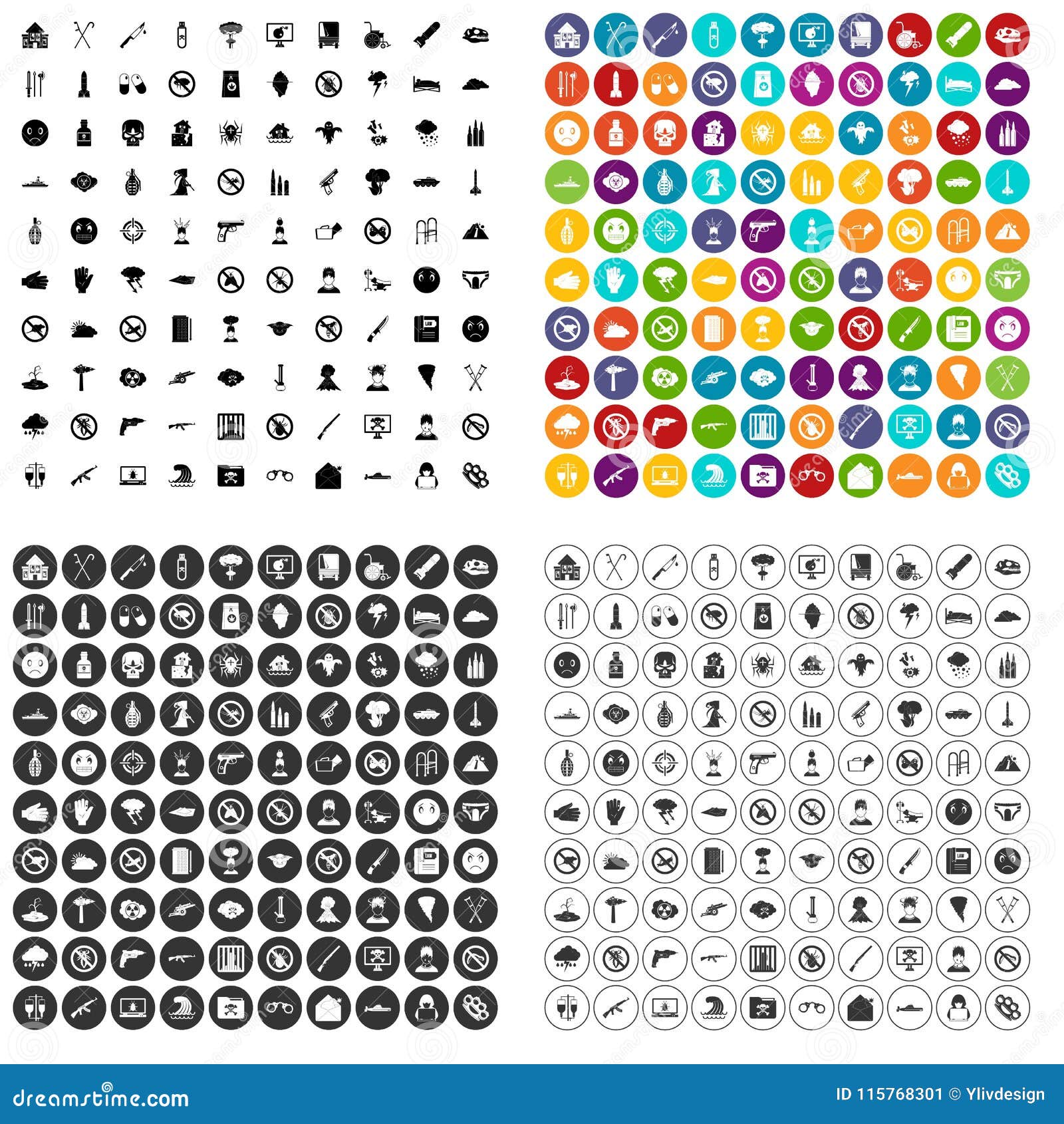 100 Tension Icons Set Vector Variant Stock Vector - Illustration of ...
