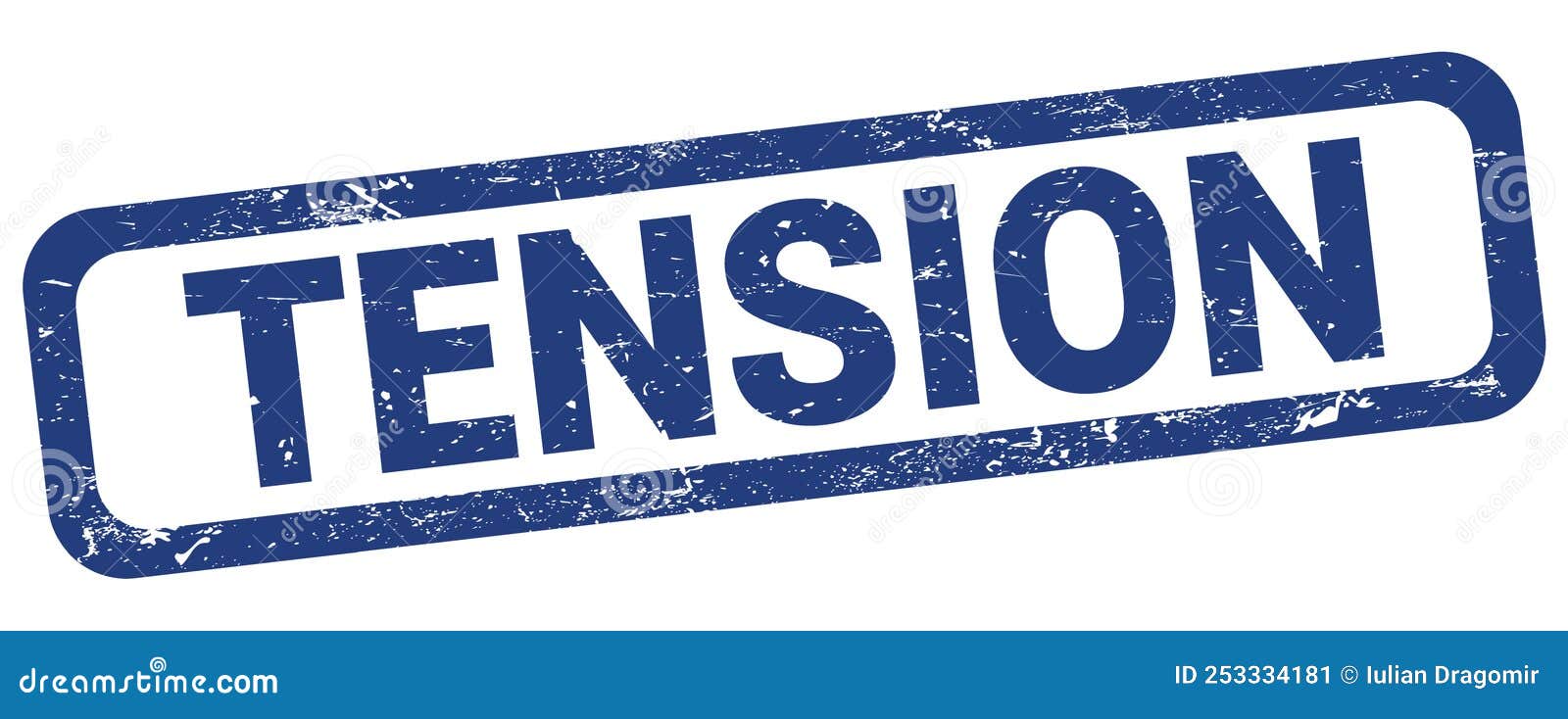 TENSION Text Written on Blue Rectangle Stamp Stock Illustration ...