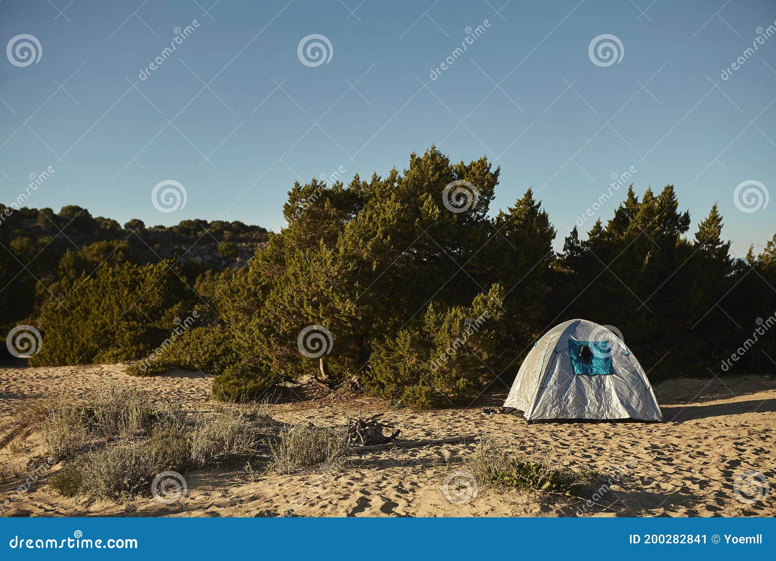 Tent on a beach in Greece stock image. Image of park - 200282841