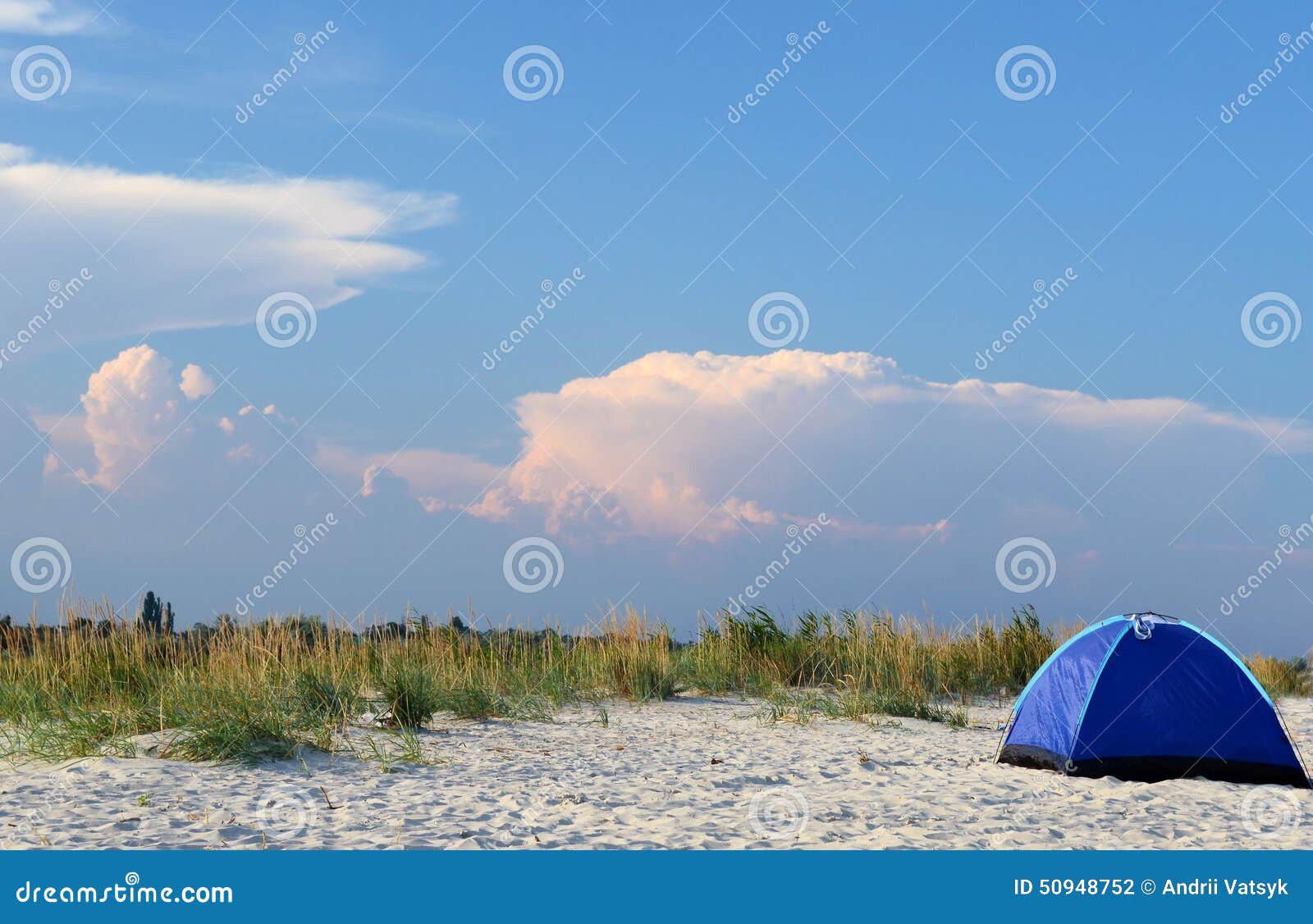 Tent on the Beach at Sunset Stock Photo - Image of camping, nature ...