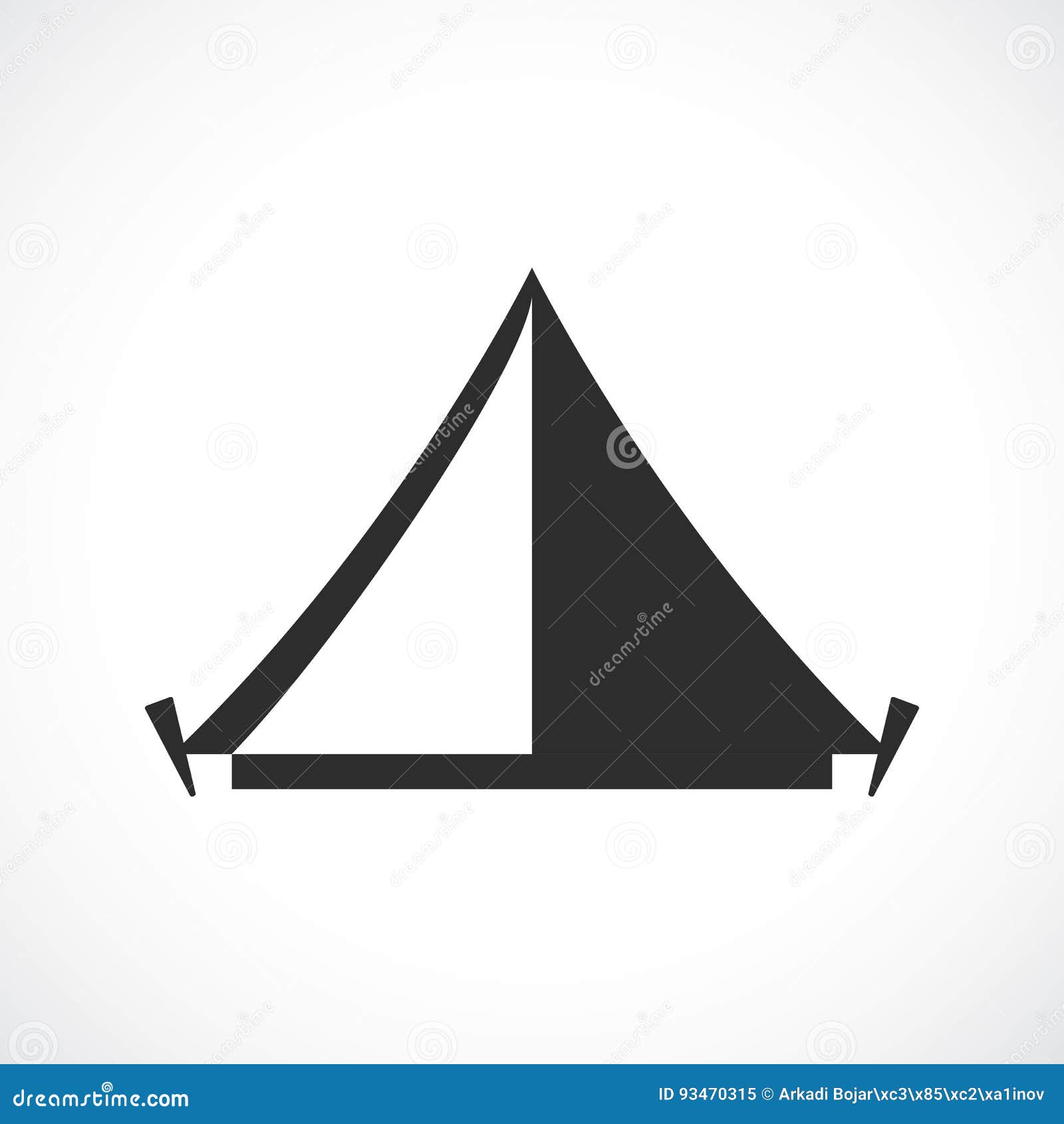 Tent Camp Outline Icon Set Isolated On White Background Ep01 Vector ...