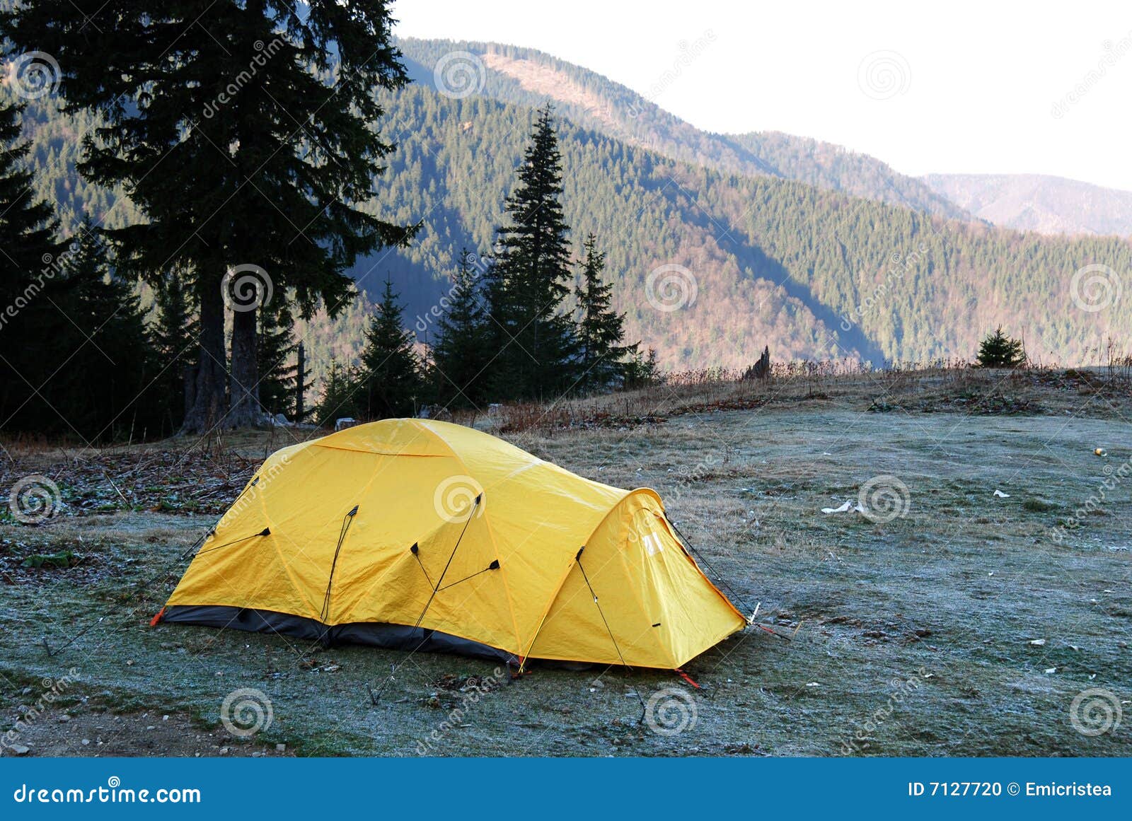 Tent camp (yellow) stock photo. Image of hiking, bivuac - 7127720
