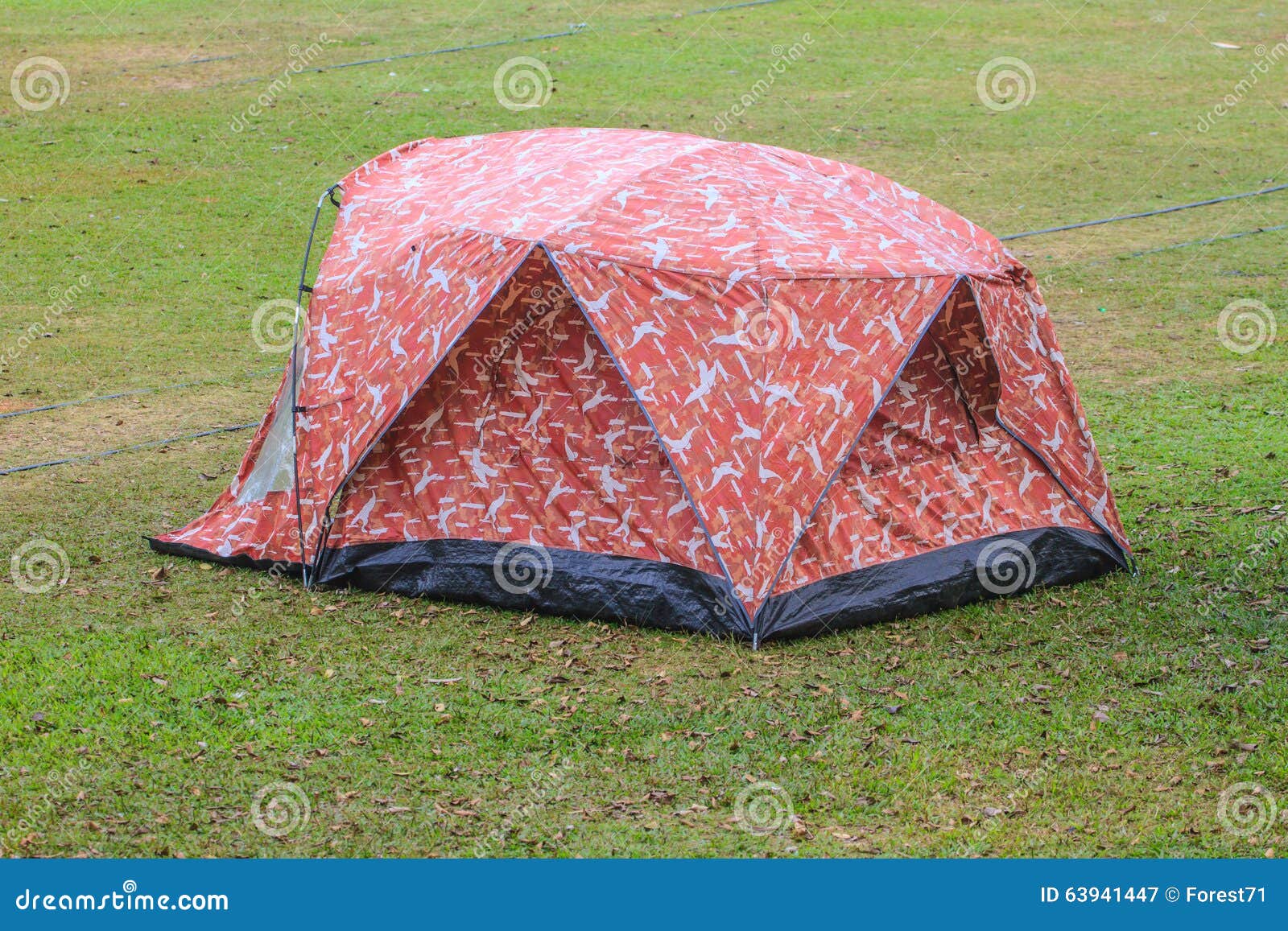 Tent on Campground in Morning Stock Image - Image of enjoyment, leisure ...