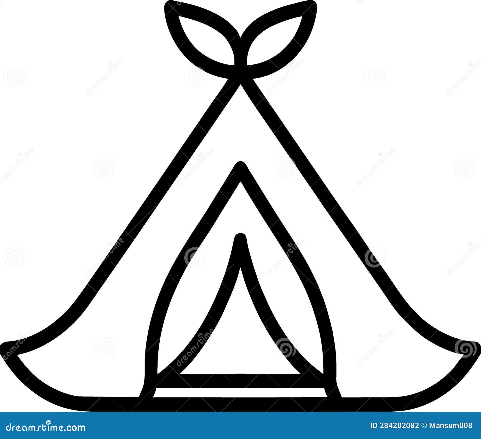 Tent Camping Icon on White Background Stock Illustration - Illustration ...