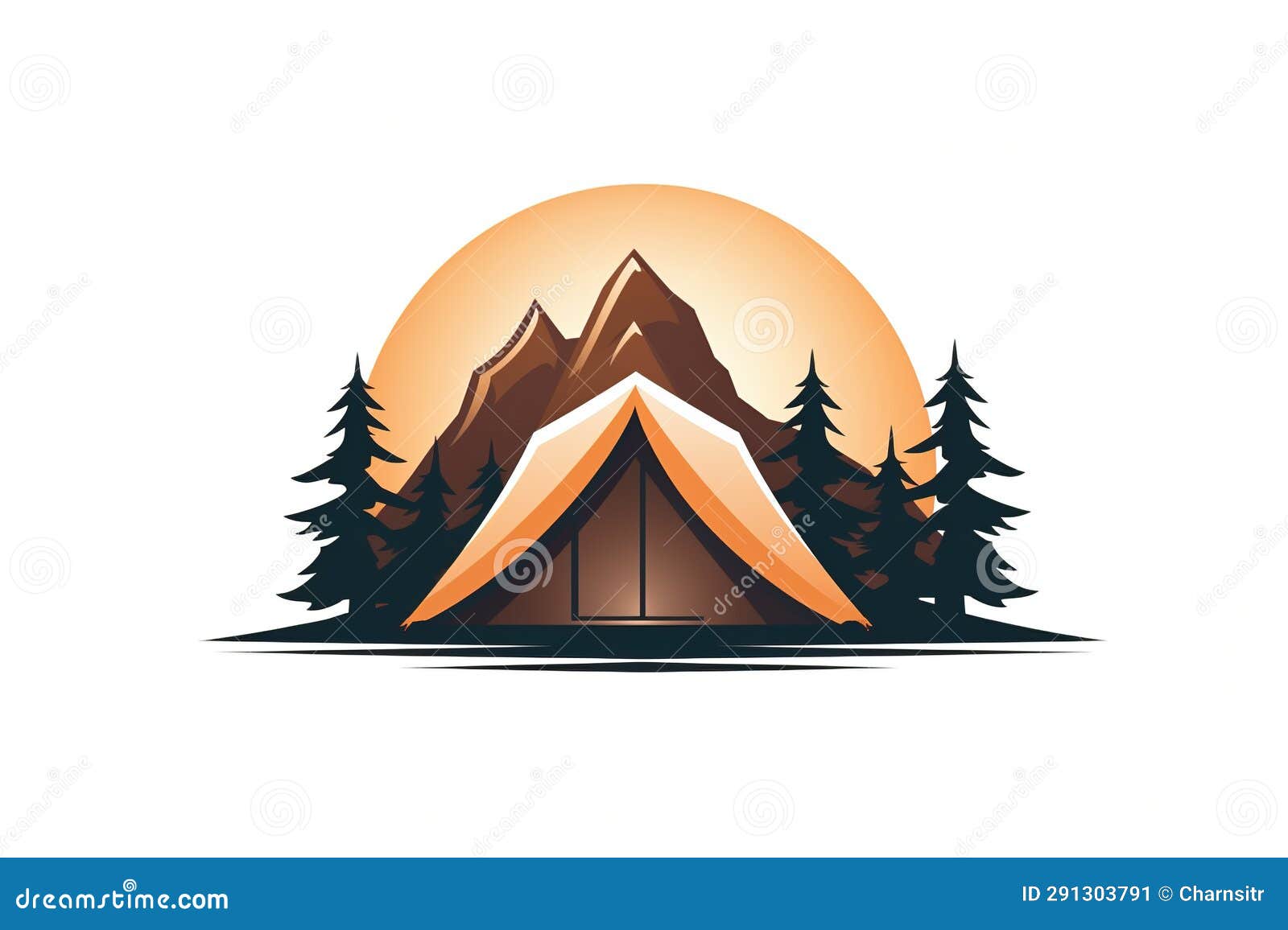 Camping Logo Icon stock illustration. Illustration of icon - 291303791