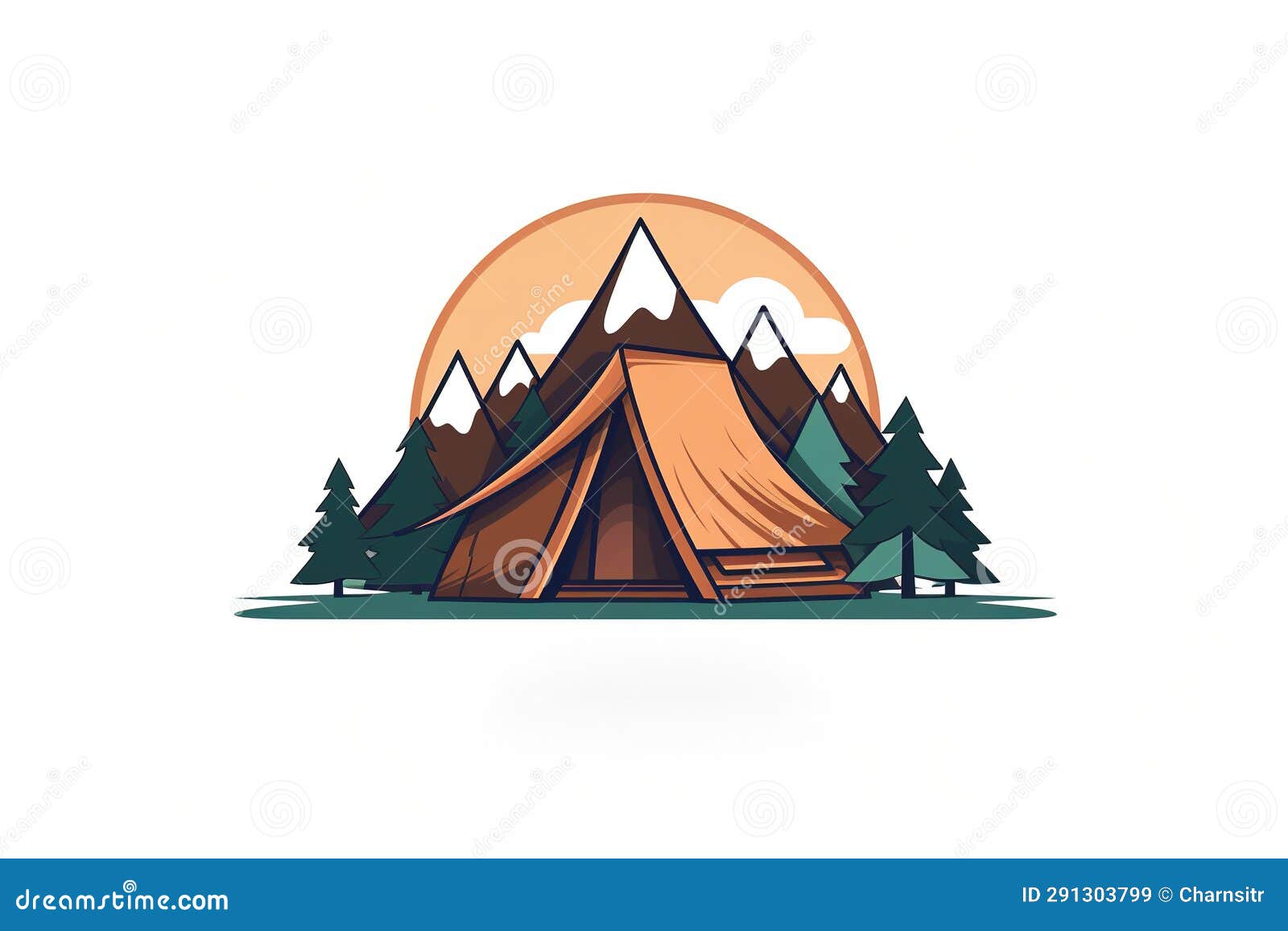 Camping Logo Icon stock illustration. Illustration of backpack - 291303799