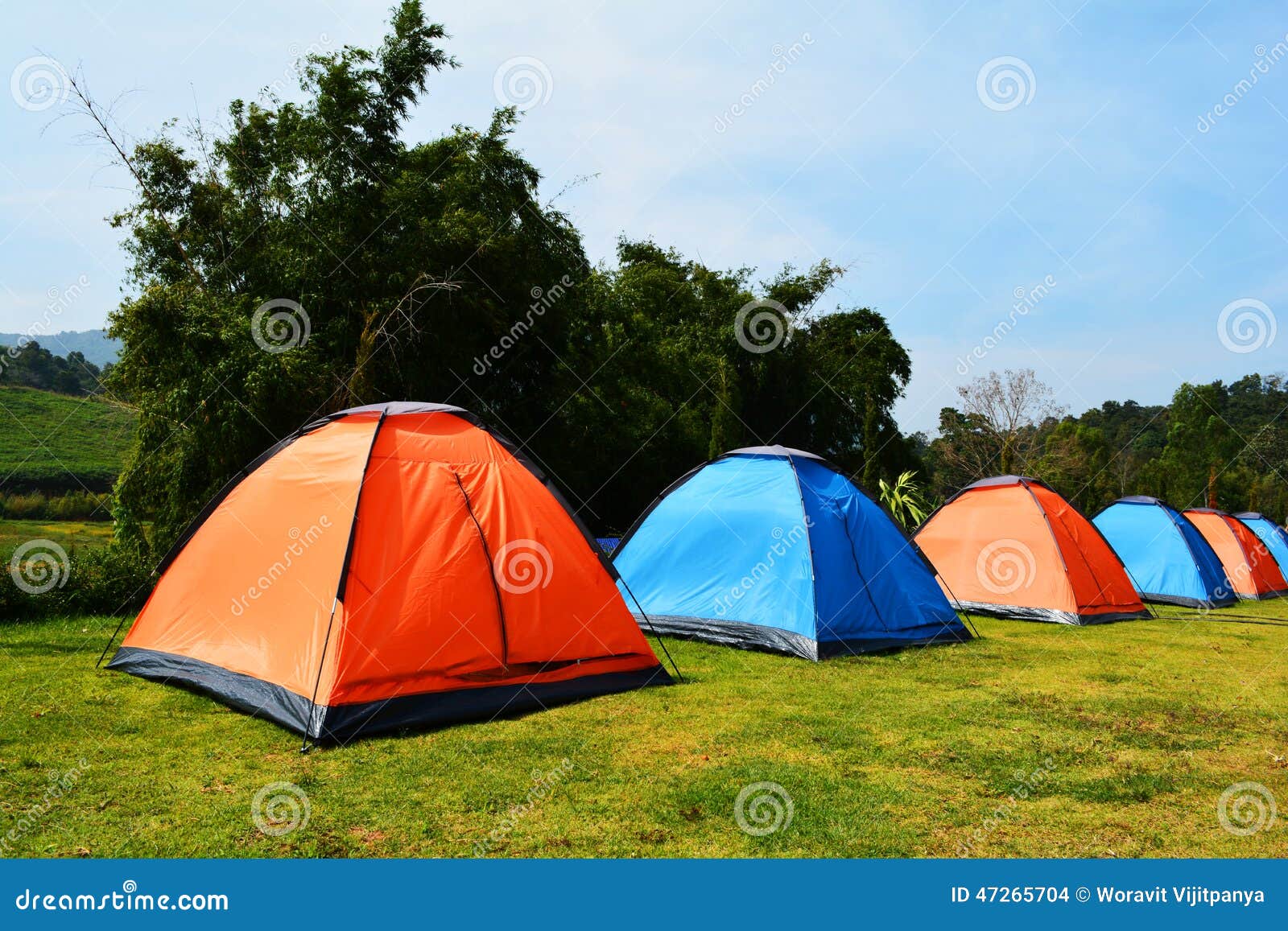 Tent stock photo. Image of trip, blue, tent, colorful - 47265704