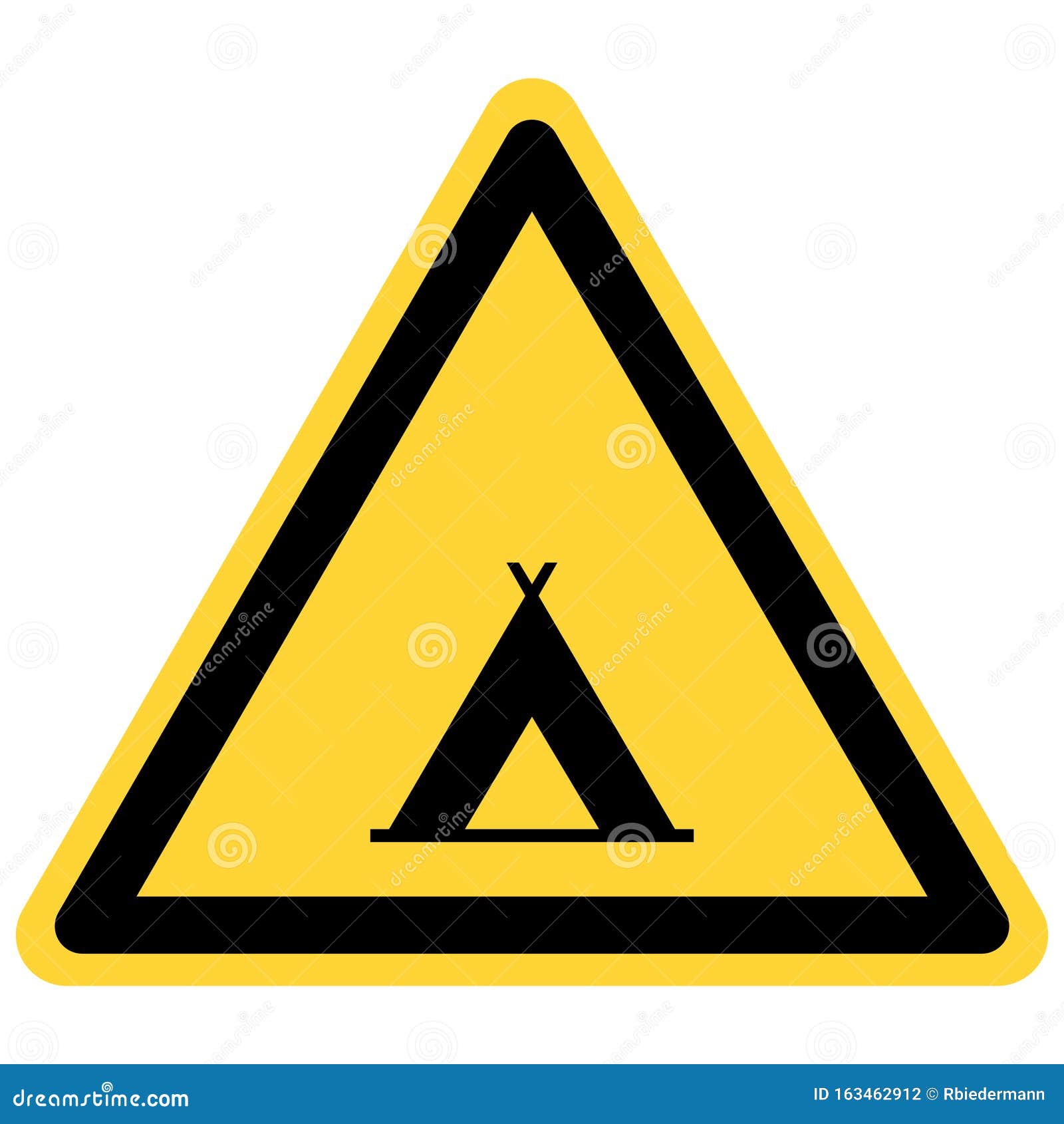 Tent and danger sign stock vector. Illustration of graphic - 163462912