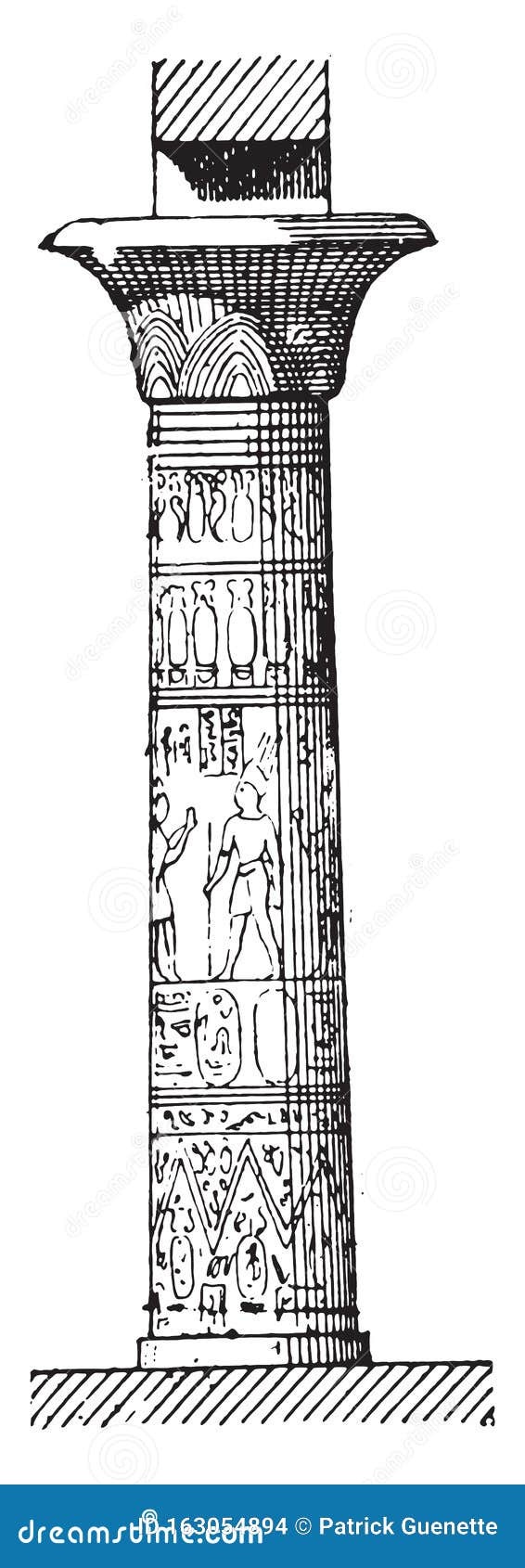 Tent Flared Column, Vintage Engraving Stock Vector - Illustration of ...