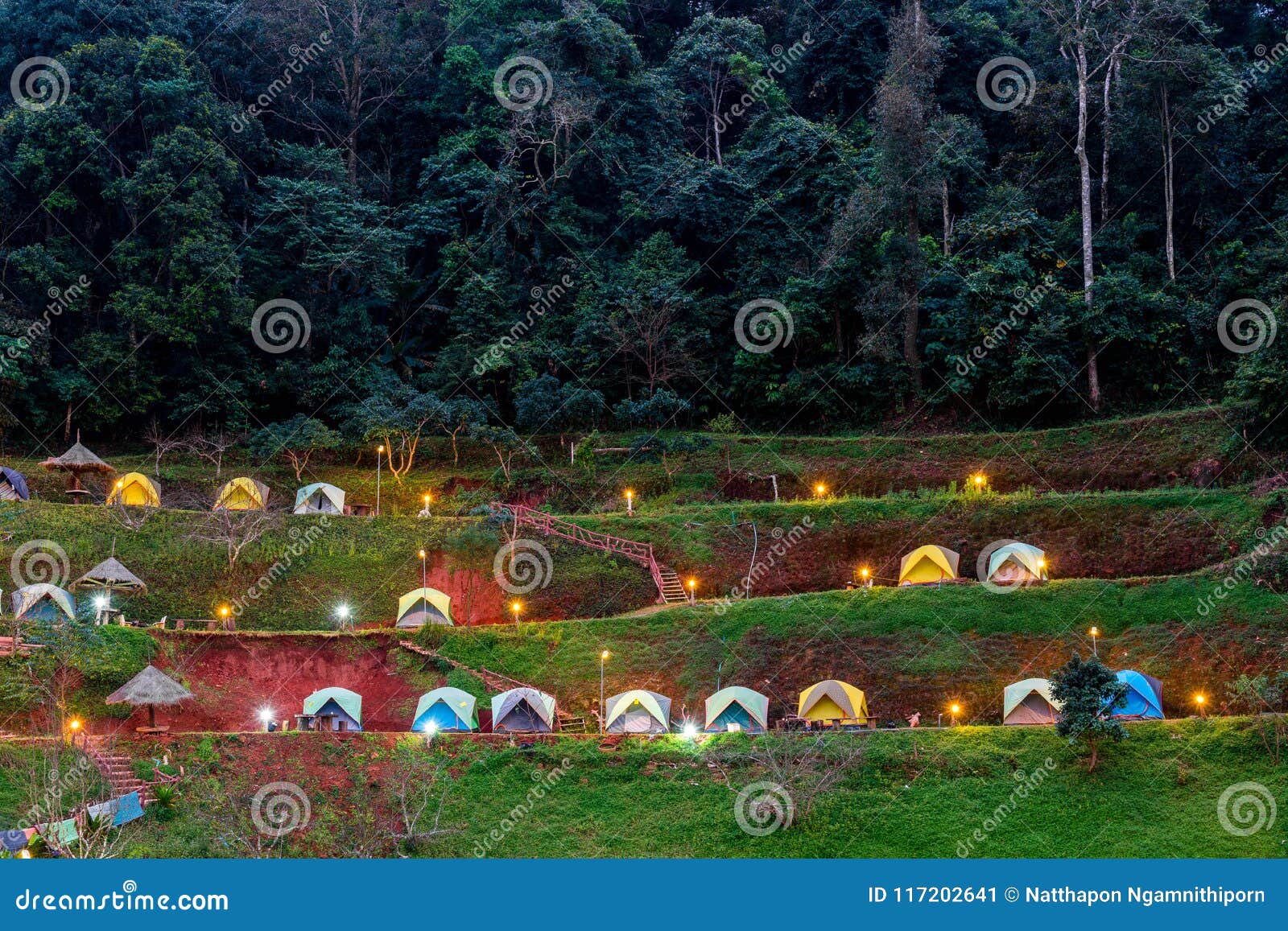 Tent on the hill stock image. Image of season, hike - 117202641