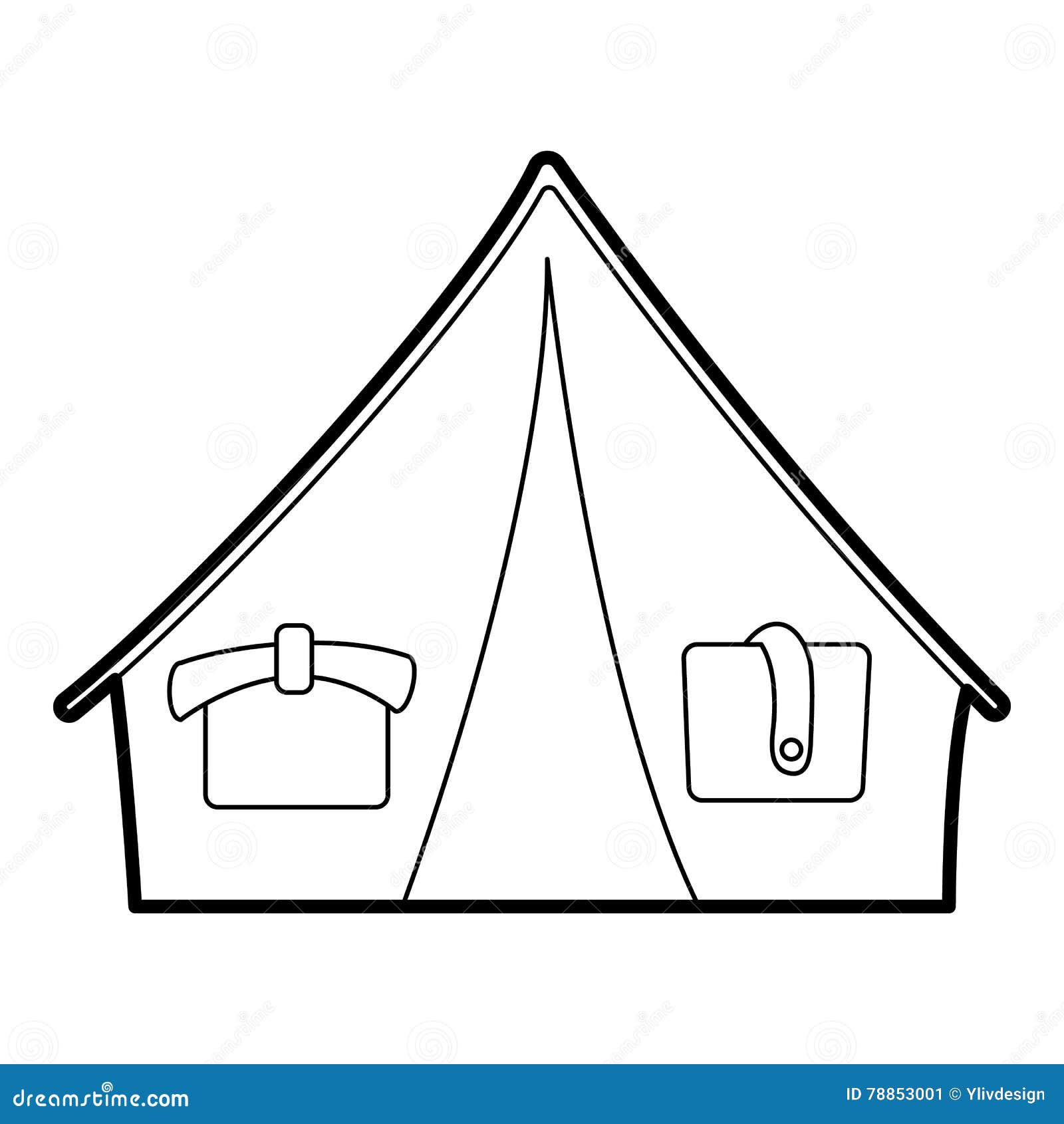 Tent icon, outline style stock vector. Illustration of icon - 78853001
