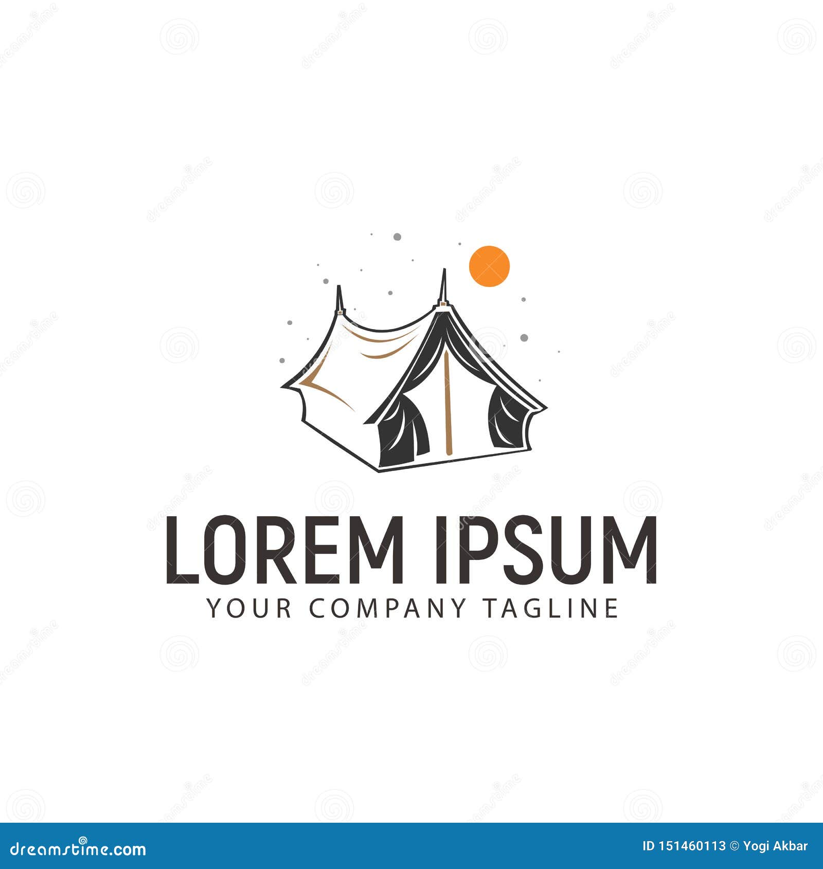 Tent Logo Design Concept Template Cartoon Vector | CartoonDealer.com ...
