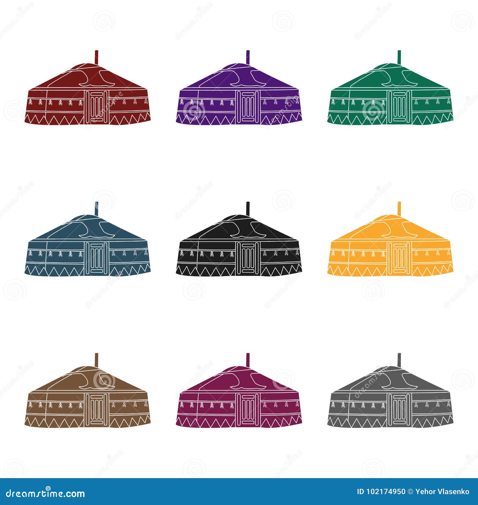 Tent in the Mongolian Patterns.Mongolian Tent.Housing the Ancient ...