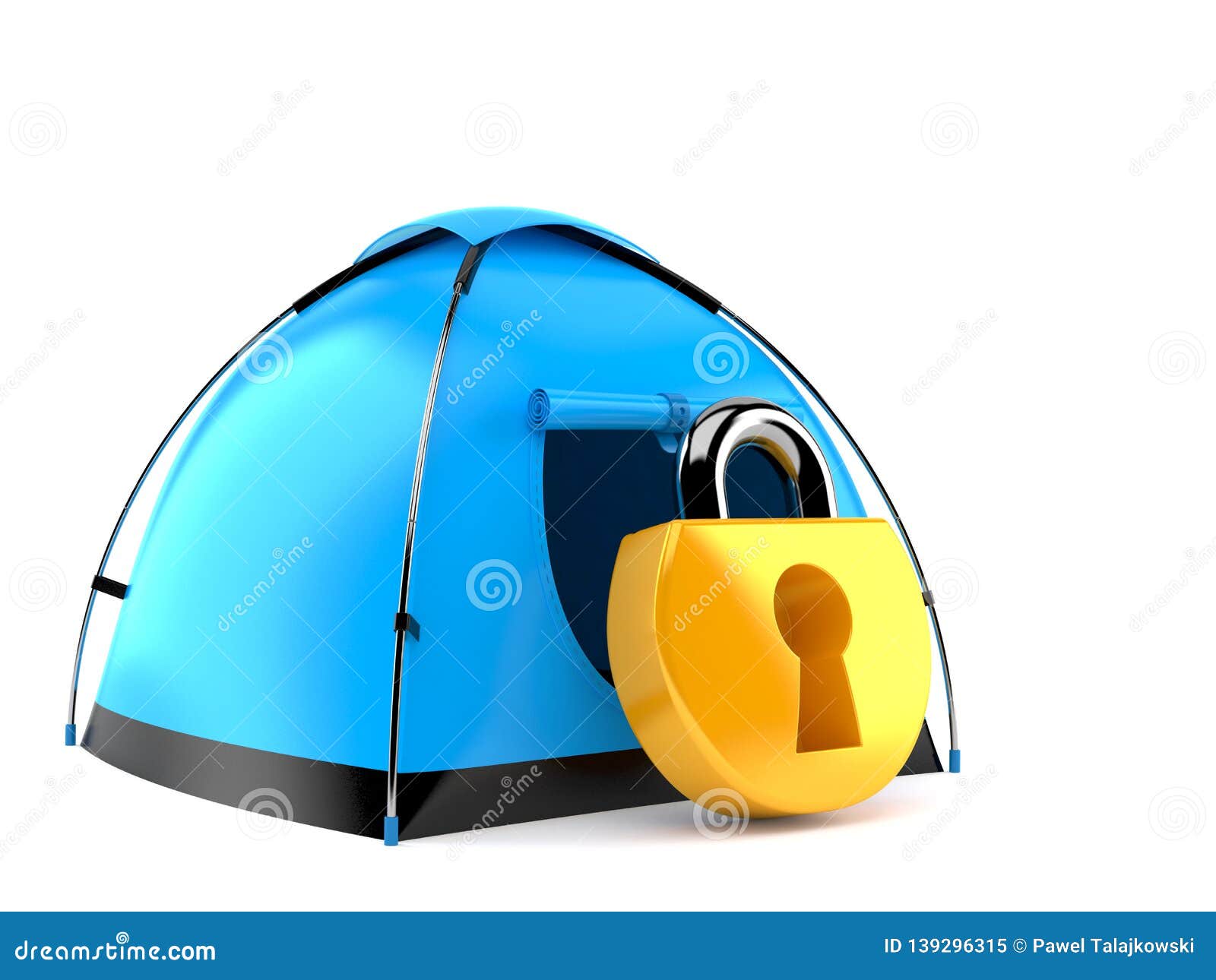 Tent with padlock stock illustration. Illustration of outdoor - 139296315