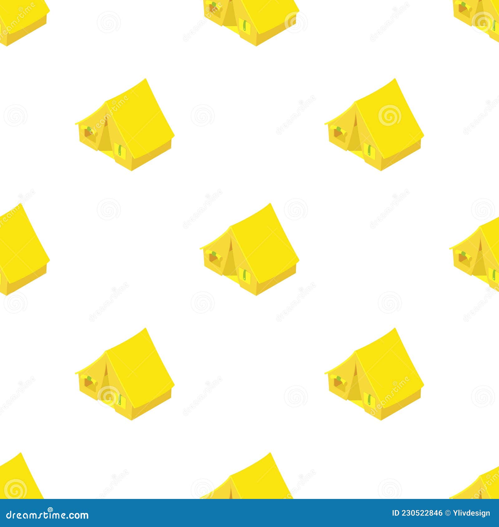 Tent Pattern Seamless Vector Stock Vector - Illustration of yellow ...