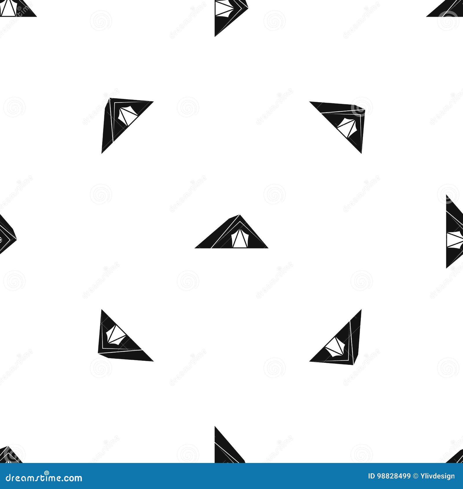 Tent Pattern Seamless Black Stock Vector - Illustration of black ...