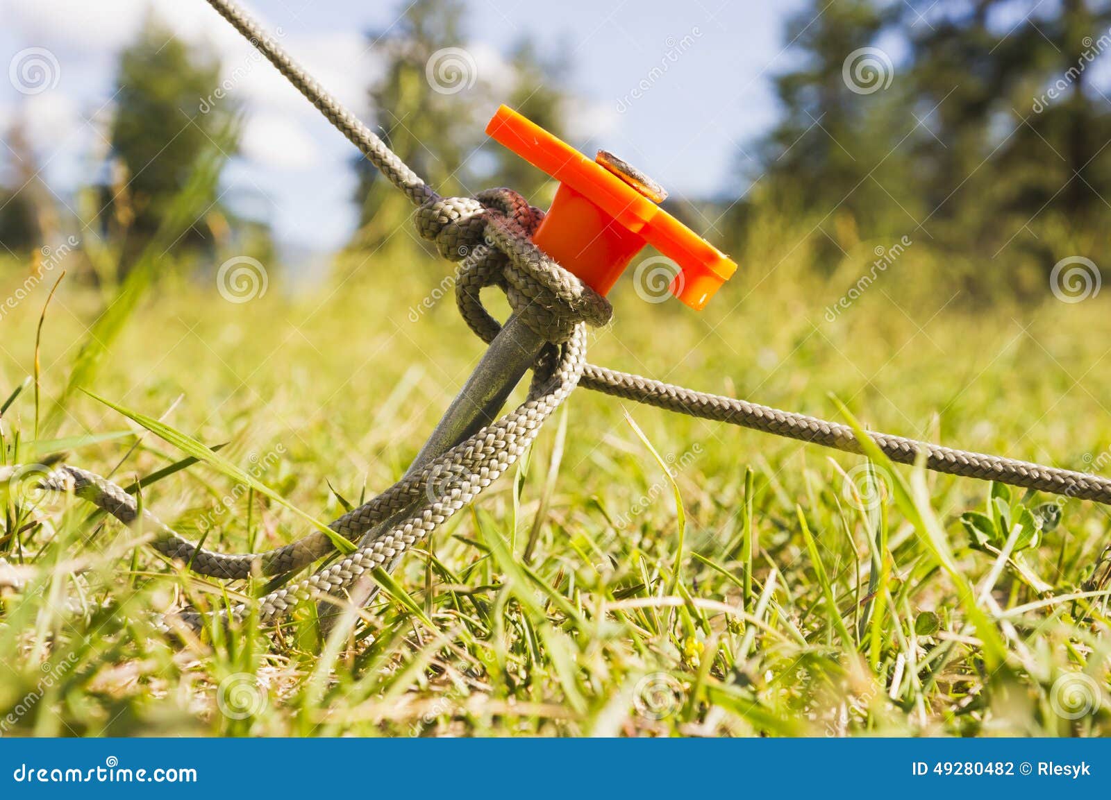 Tent peg and rope stock photo. Image of rope, tent, attached - 49280482