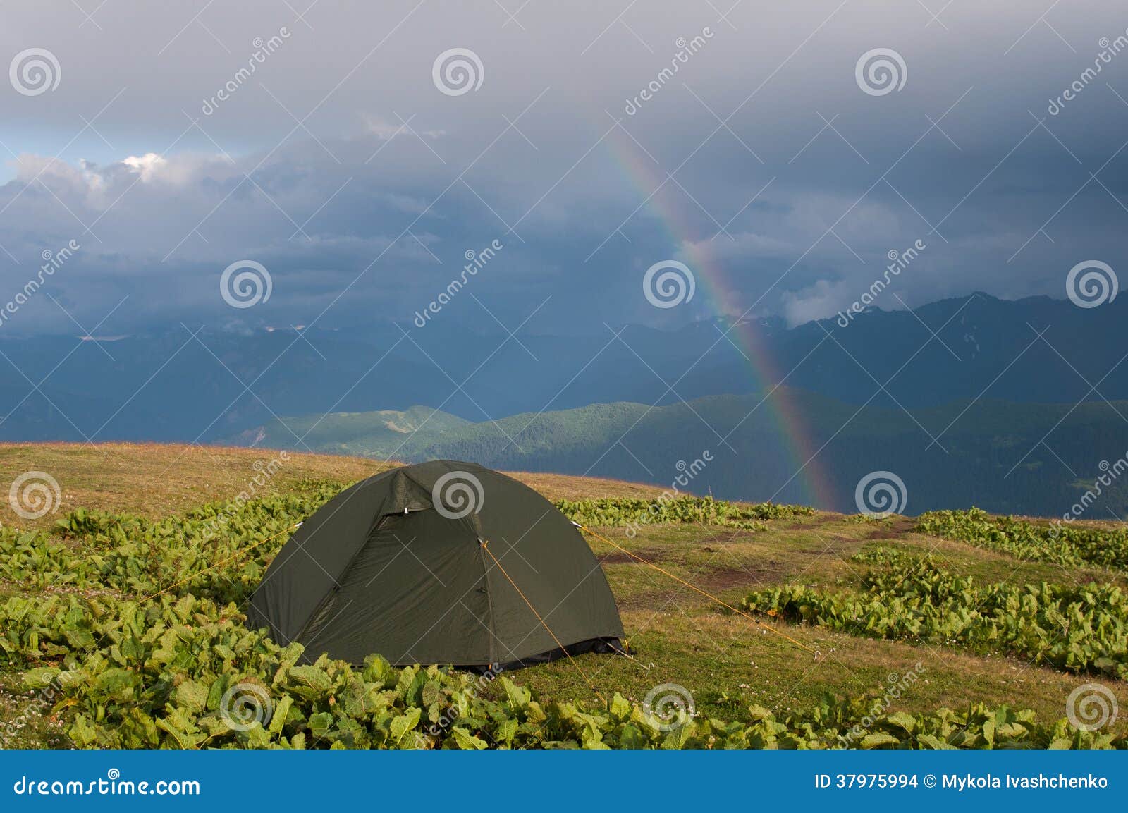 Tent and rainbow stock photo. Image of light, georgia - 37975994