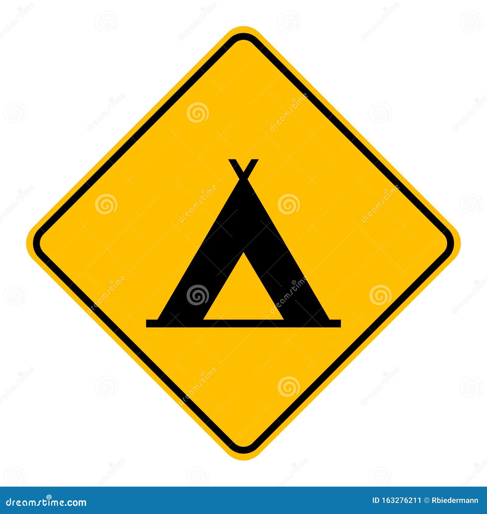Tent and road sign stock vector. Illustration of campground - 163276211