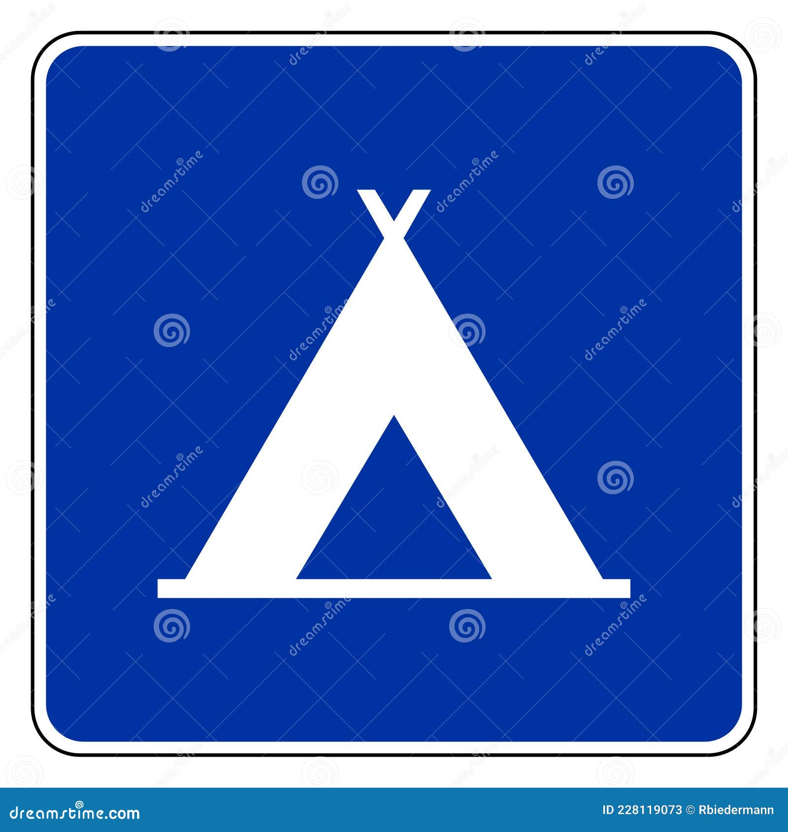 Tent and road sign stock vector. Illustration of traffic - 228119073