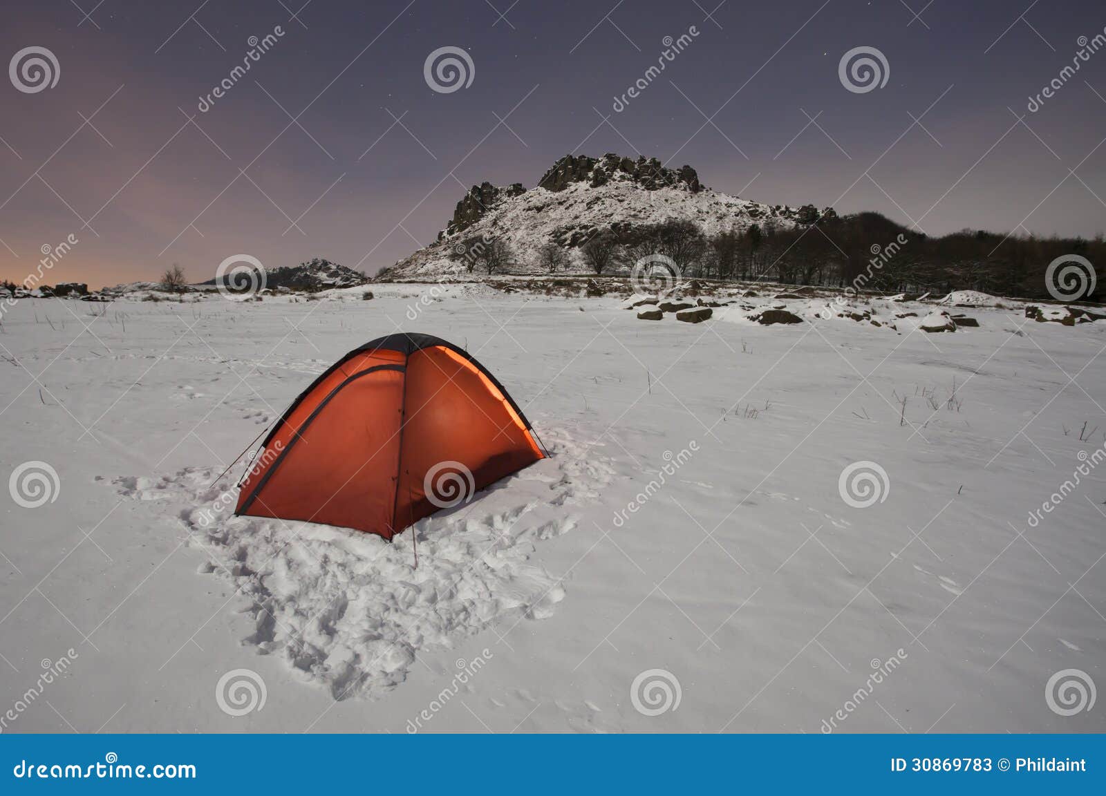 Tent in snow stock image. Image of light, blue, snow - 30869783