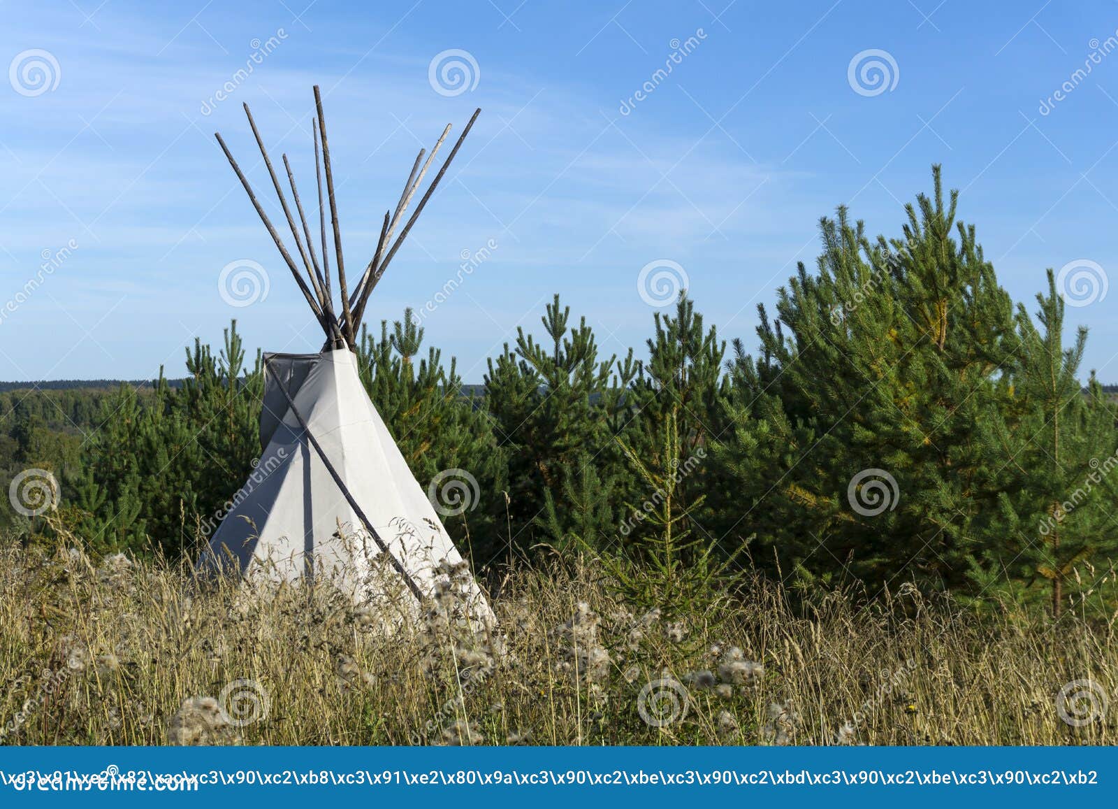 Tent Tipi in the Autumn Landscape Stock Image - Image of canvas, design ...