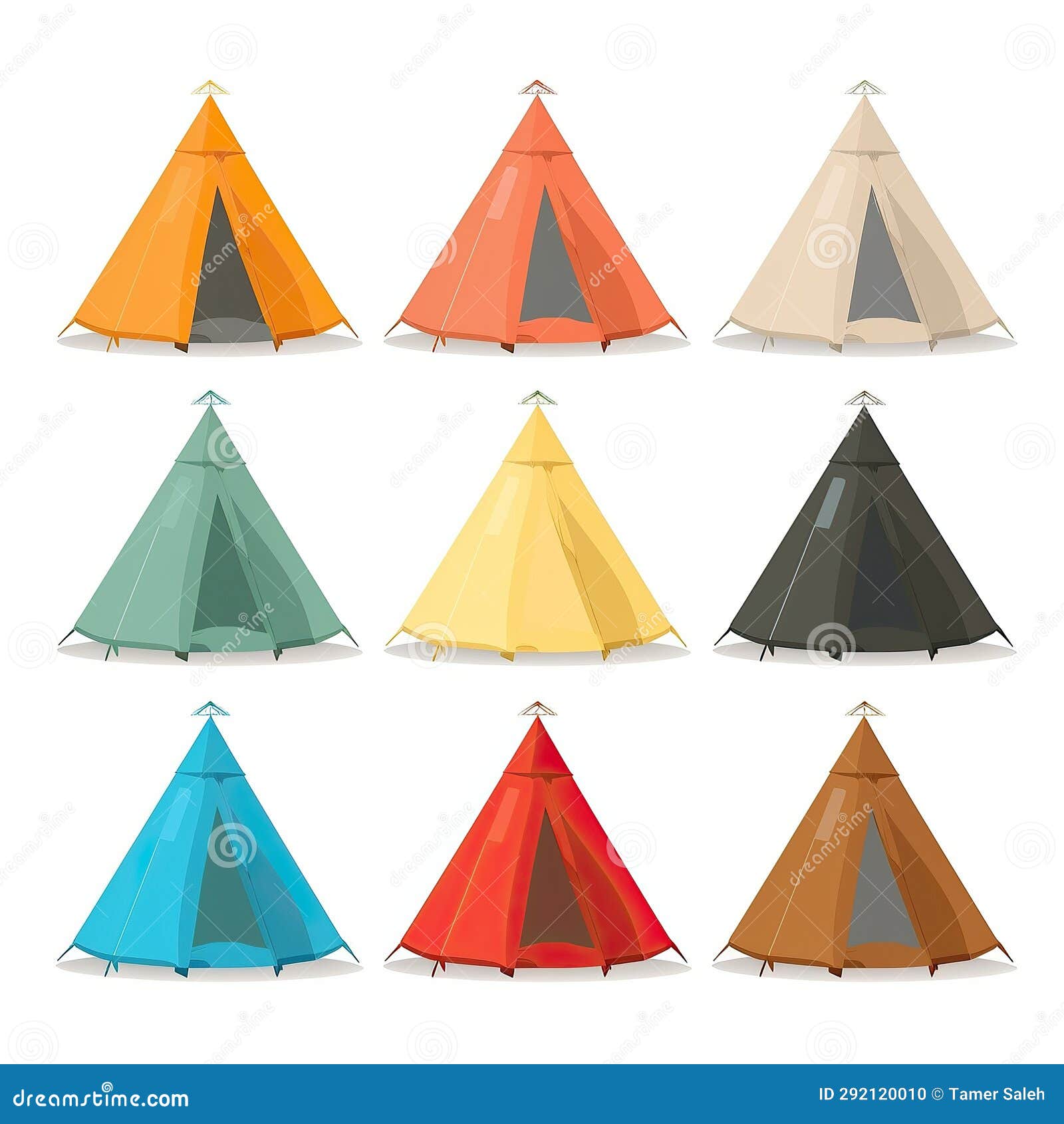 Tent Vector Illustration Set, Camping Tent Stock Illustration ...