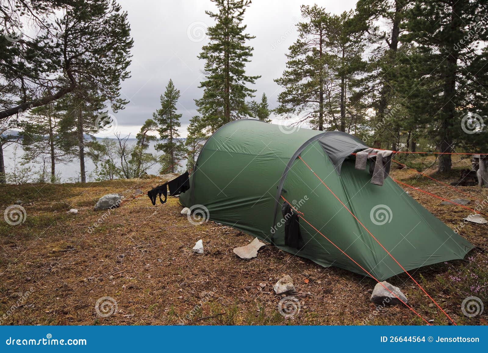 Tent in the Wilderness of Norway Stock Photo - Image of pilgrim ...