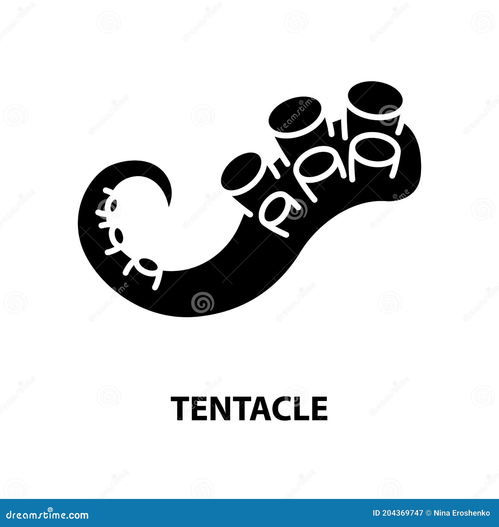 Tentacle Icon, Black Vector Sign with Editable Strokes, Concept ...