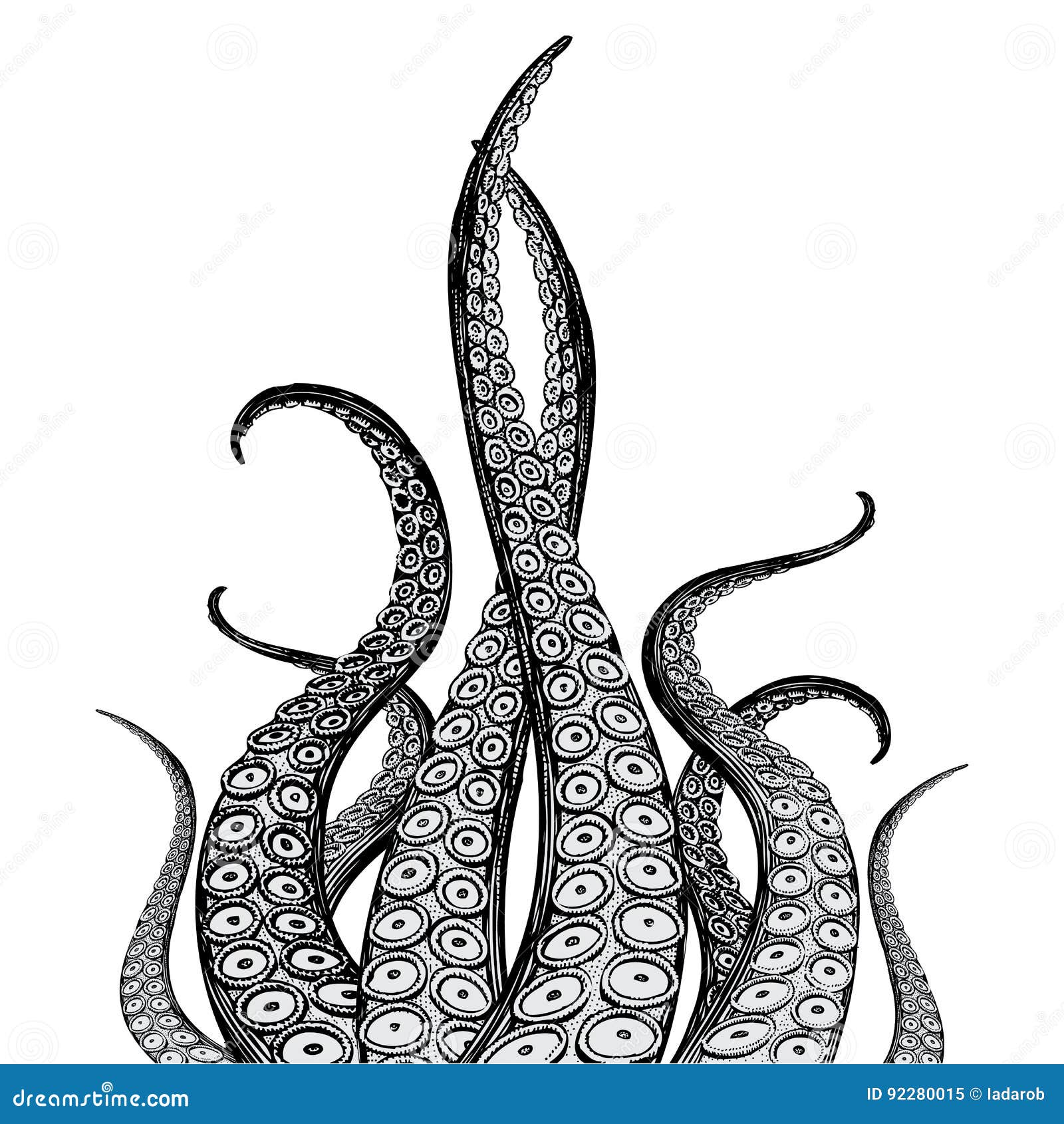 Tentacle Illustration stock vector. Illustration of traditional - 92280015