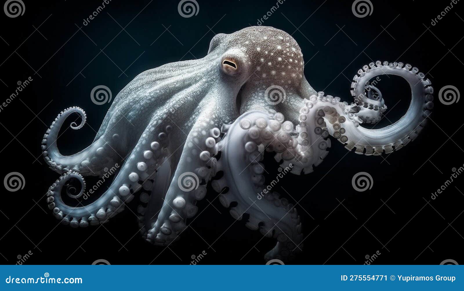 Tentacle Sucker Pattern on Octopus in Underwater Environment Generated ...