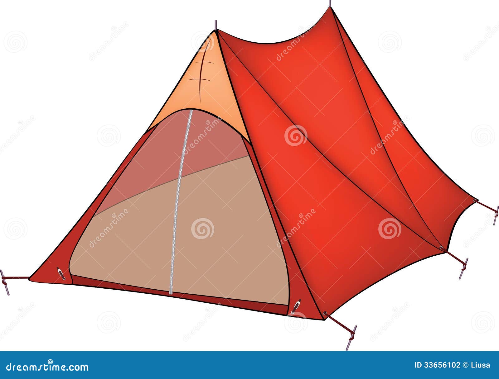 Tente rouge illustration de vecteur. Illustration du tente - 33656102