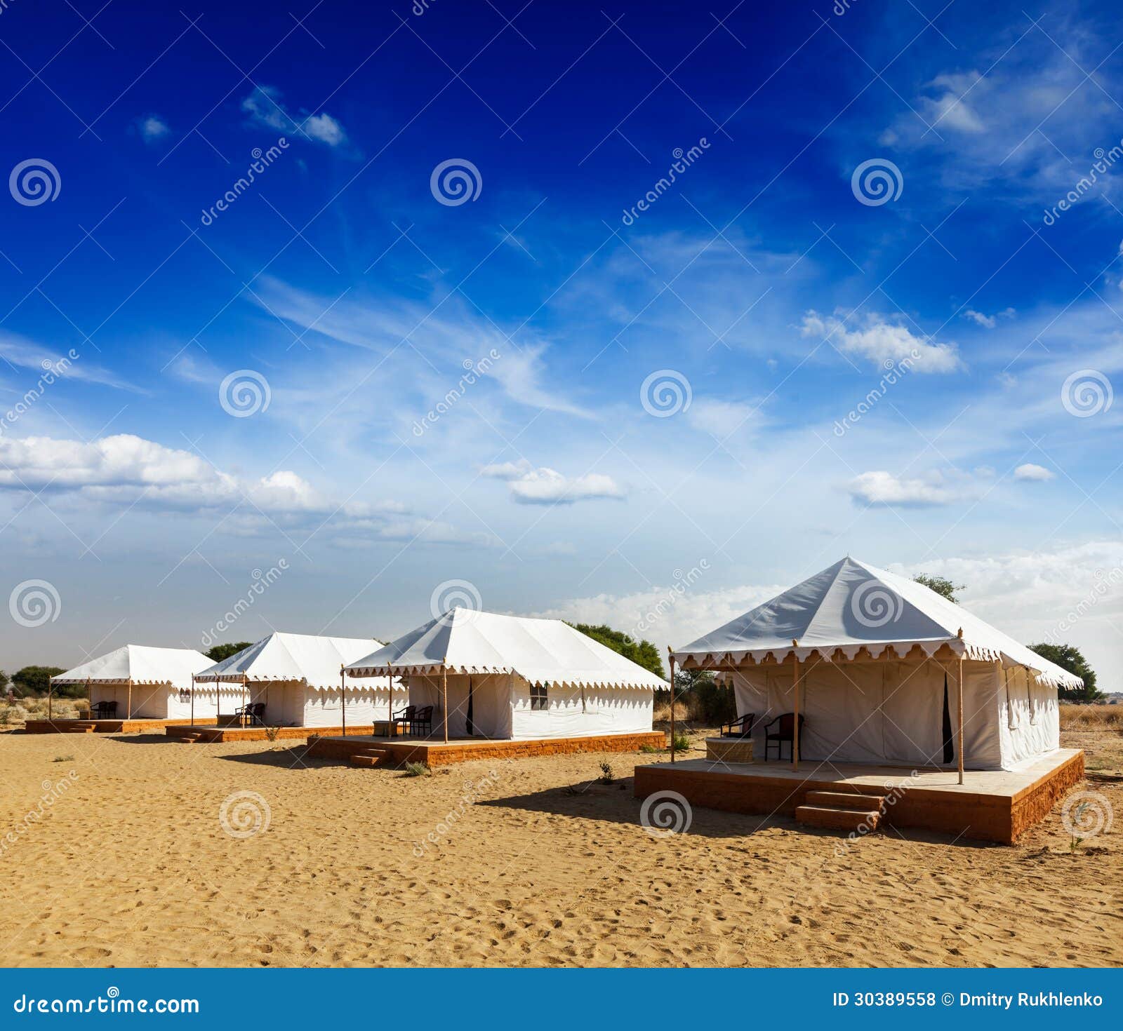 Tentkamp in Woestijn. Jaisalmer, Rajasthan, India. Stock Foto - Image ...