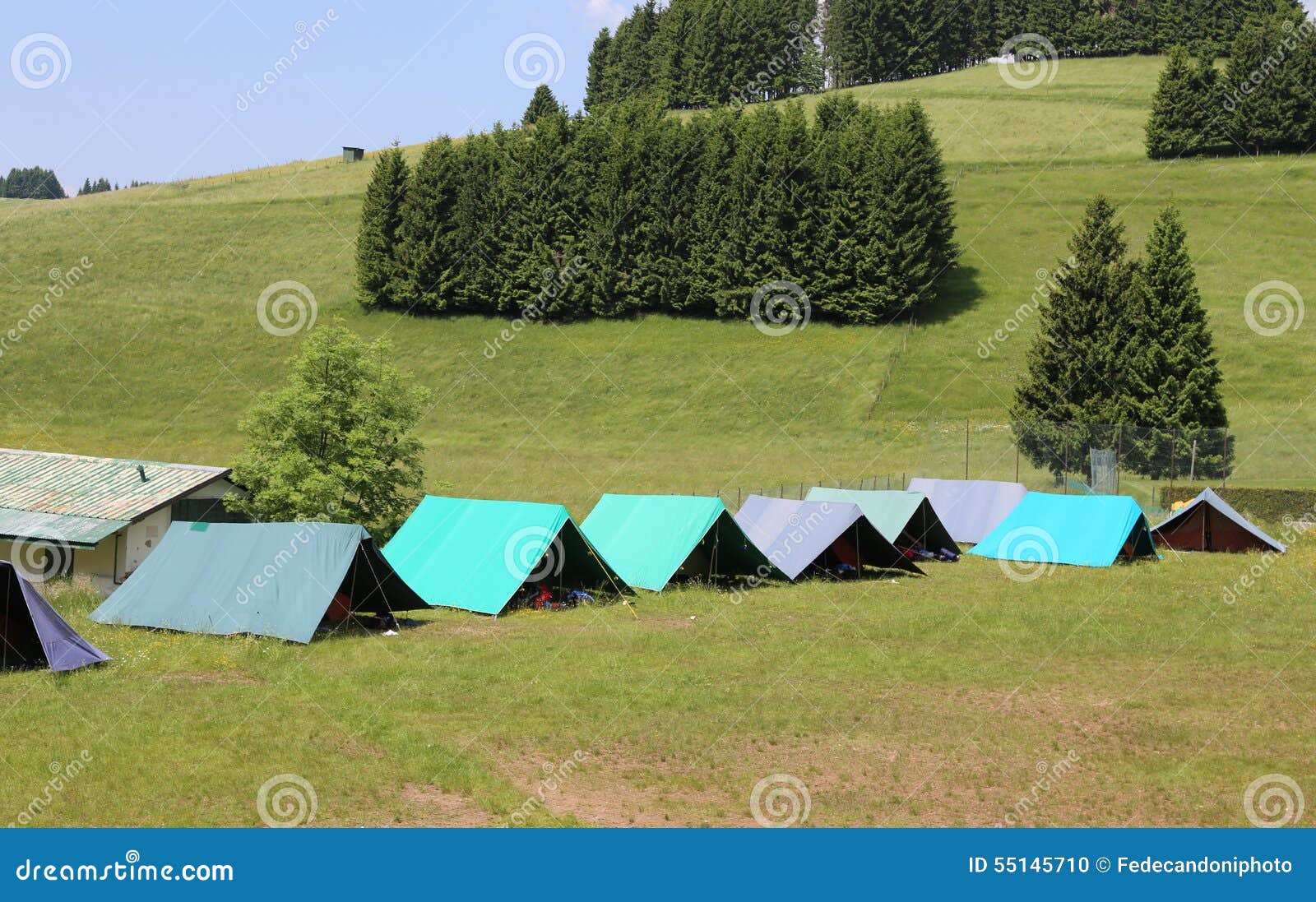 Tents of a Campsite of the Boy Scouts in the Mountains Stock Photo ...