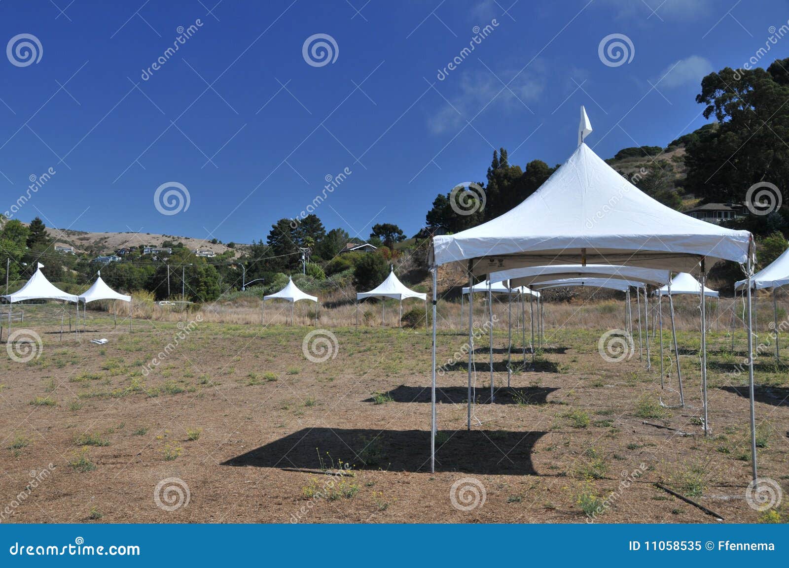 Tents in a field stock image. Image of roof, outside - 11058535
