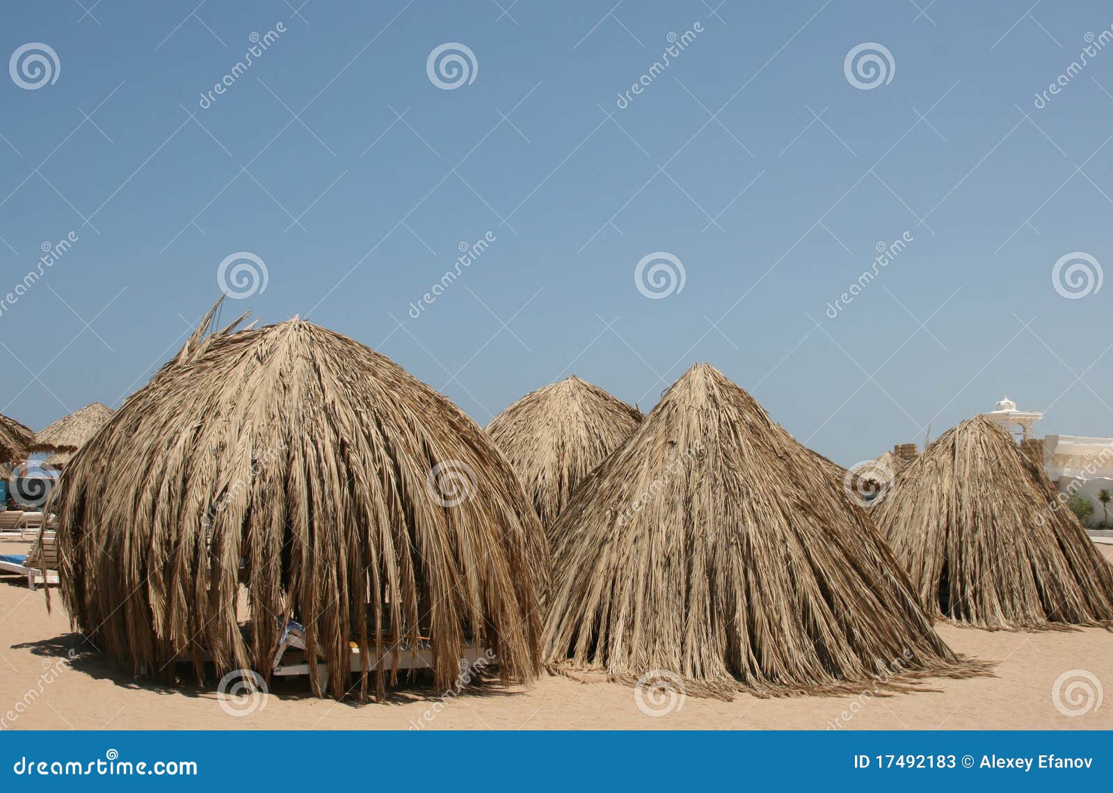 Tents from leaves of palm stock image. Image of beach - 17492183
