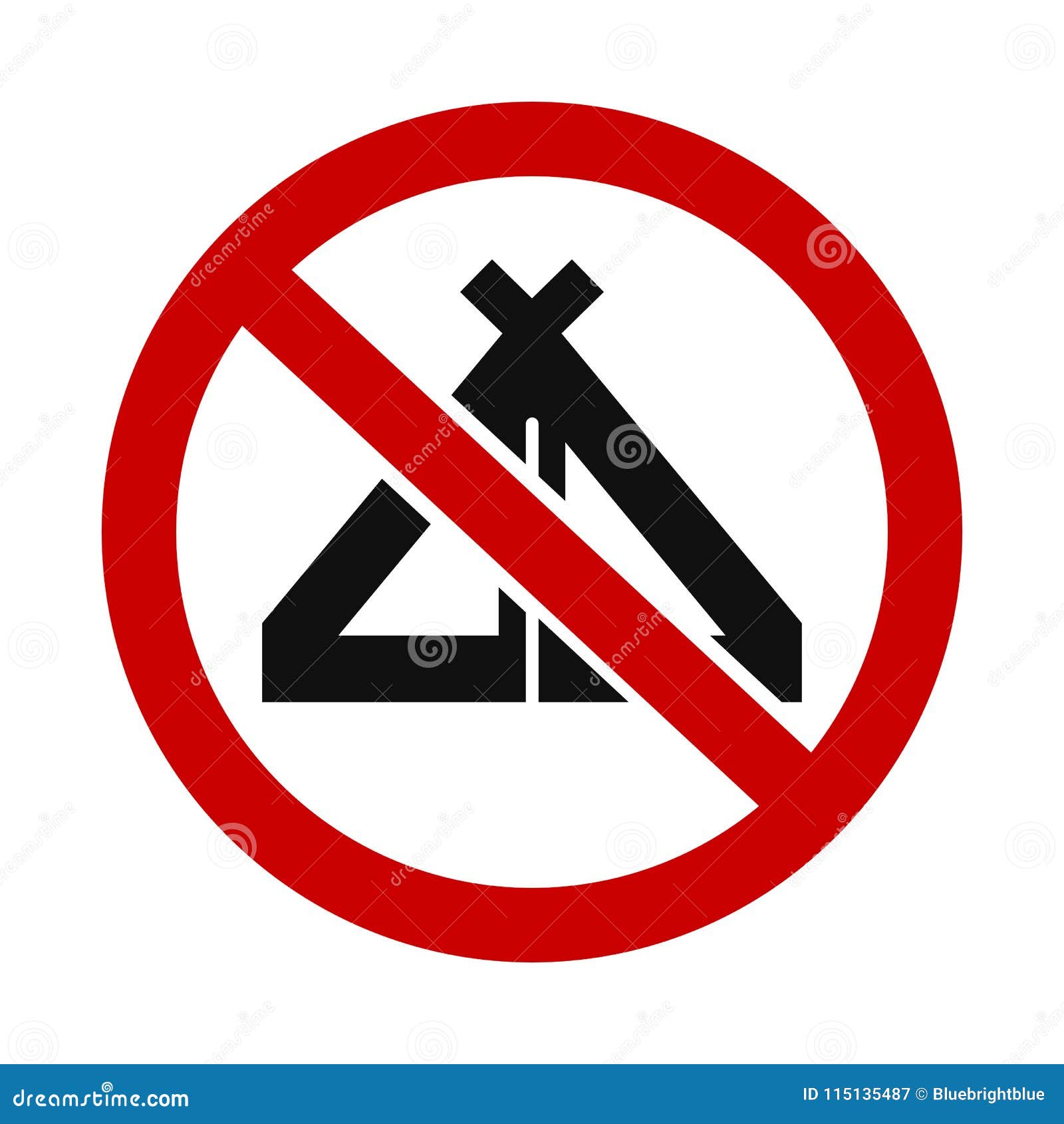 Tents Not Allowed stock vector. Illustration of framed - 115135487