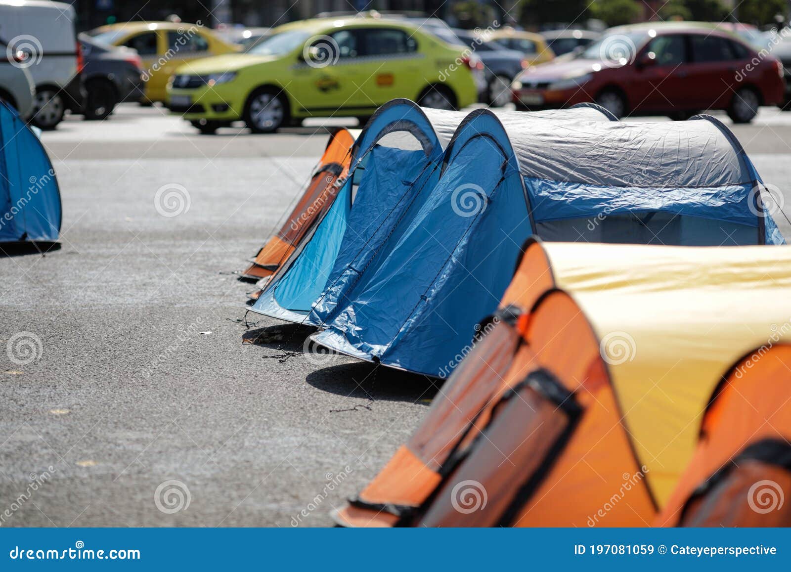 Tents on the Pavement during a Protest Stock Image - Image of occupy ...