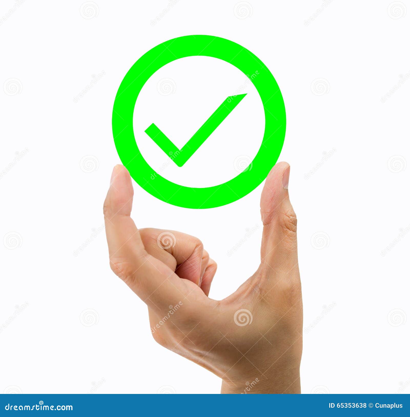 Tenuta del simbolo giusto fotografia stock. Immagine di verde - 65353638