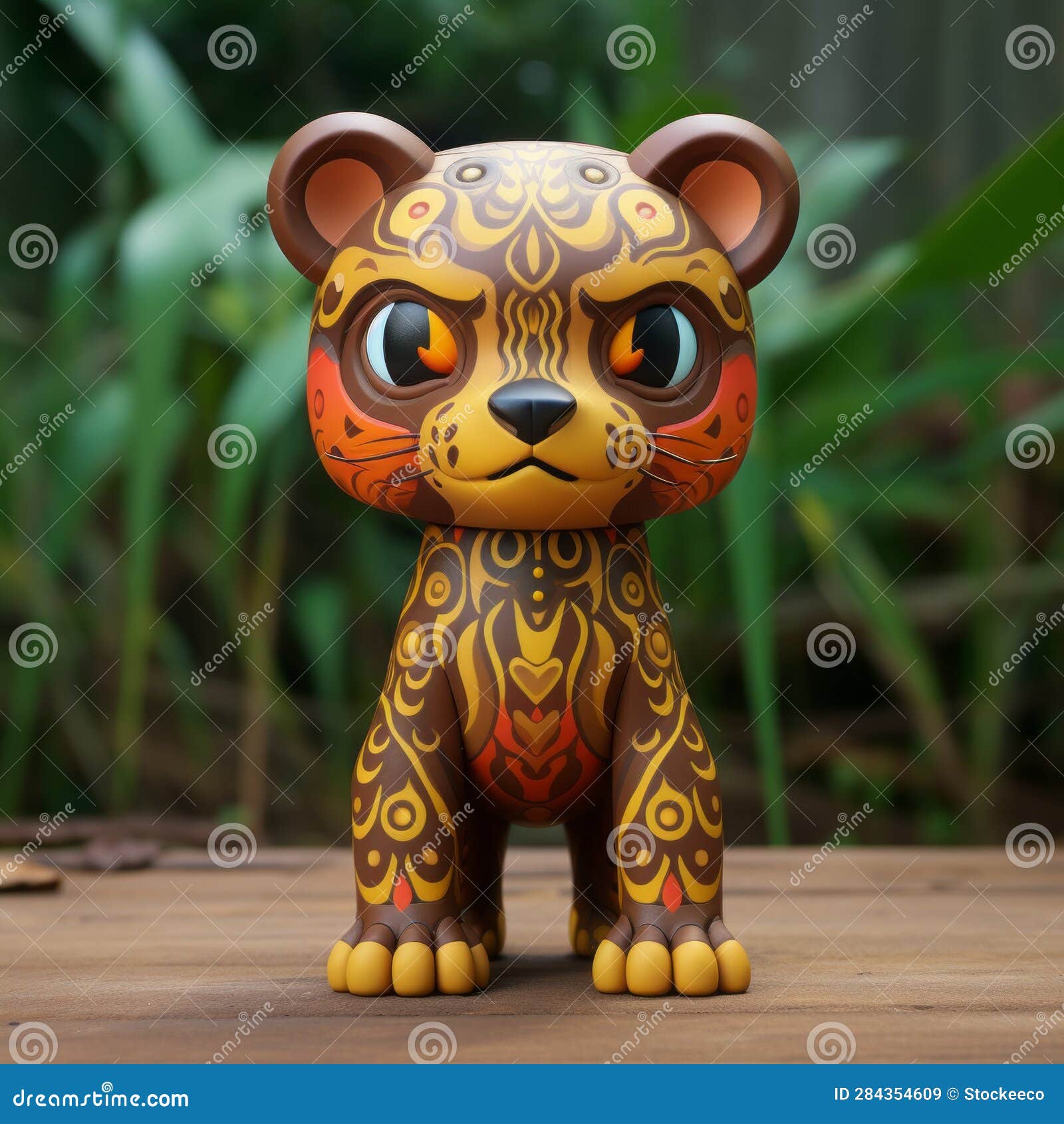 Teos Jungle Bear: a Maya Rendered Figure with Bold Patterns Stock Image ...