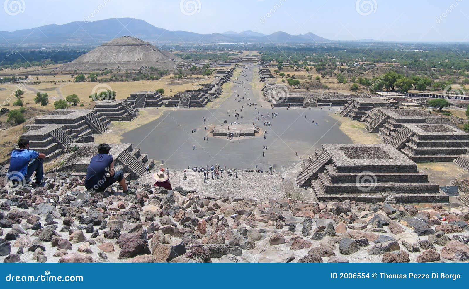 Teotihuacan from the Moon Pyramid , Mexico , Panorama Editorial Stock ...