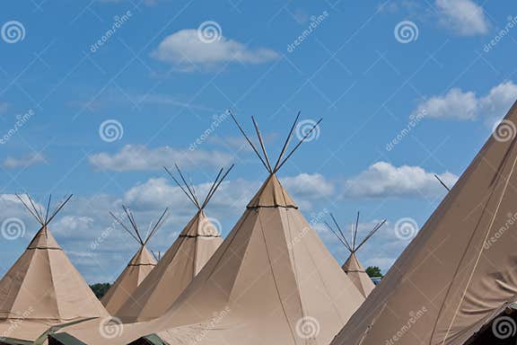 Tepees stock photo. Image of tents, summer, trees, stitching - 9998044