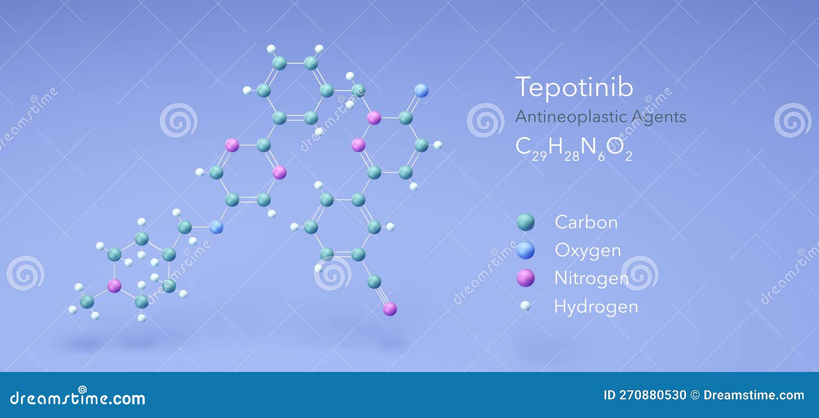 Tepotinib Molecule, Molecular Structures, Antineoplastic Agents, 3d ...