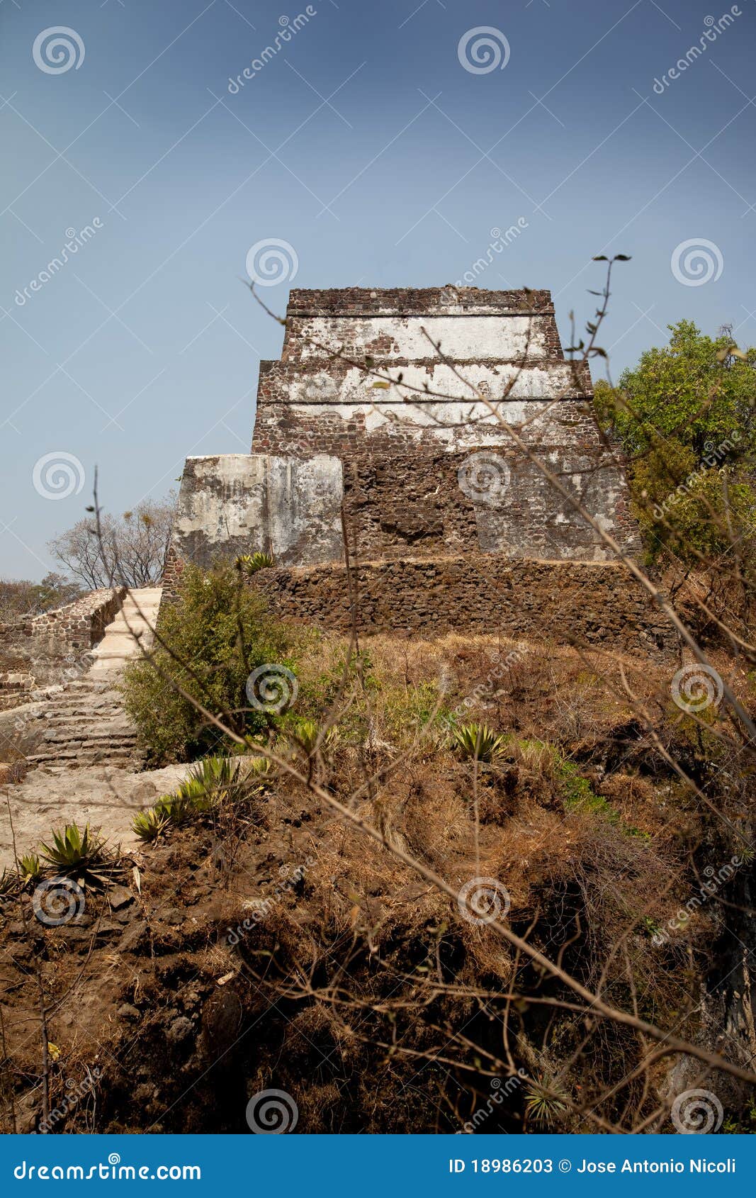 Tepozteco Pyramid stock image. Image of religious, ancient - 18986203