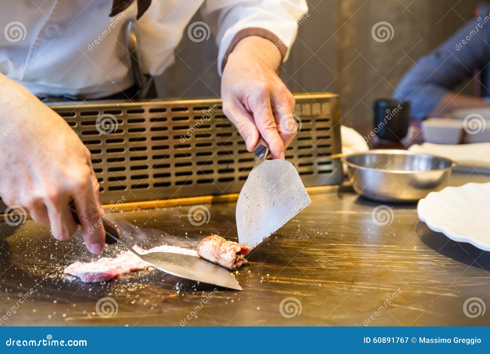Teppanyaki Japanese Plate Chef Stock Image - Image of sauce, kitchen ...