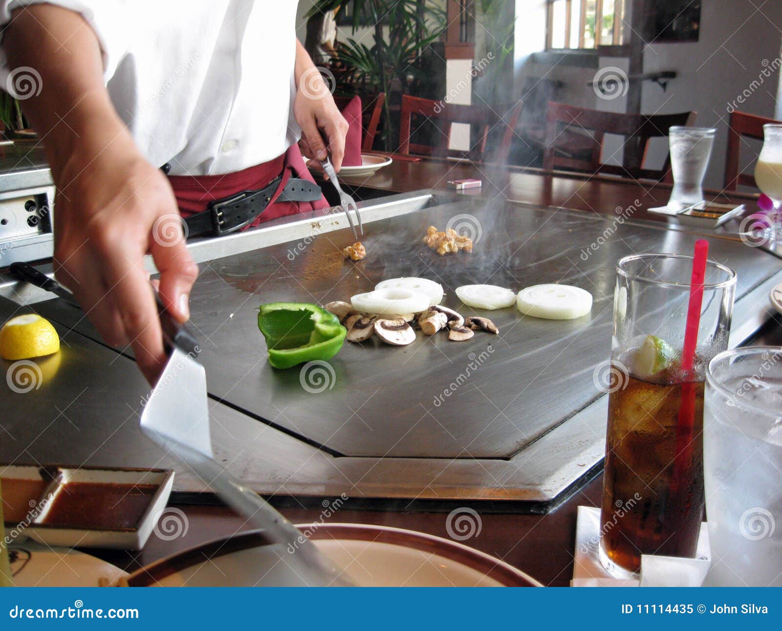 Teppanyaki Style Cooking stock image. Image of teppanyaki - 11114435